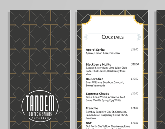 Mara Colon - Tandem Menu Design