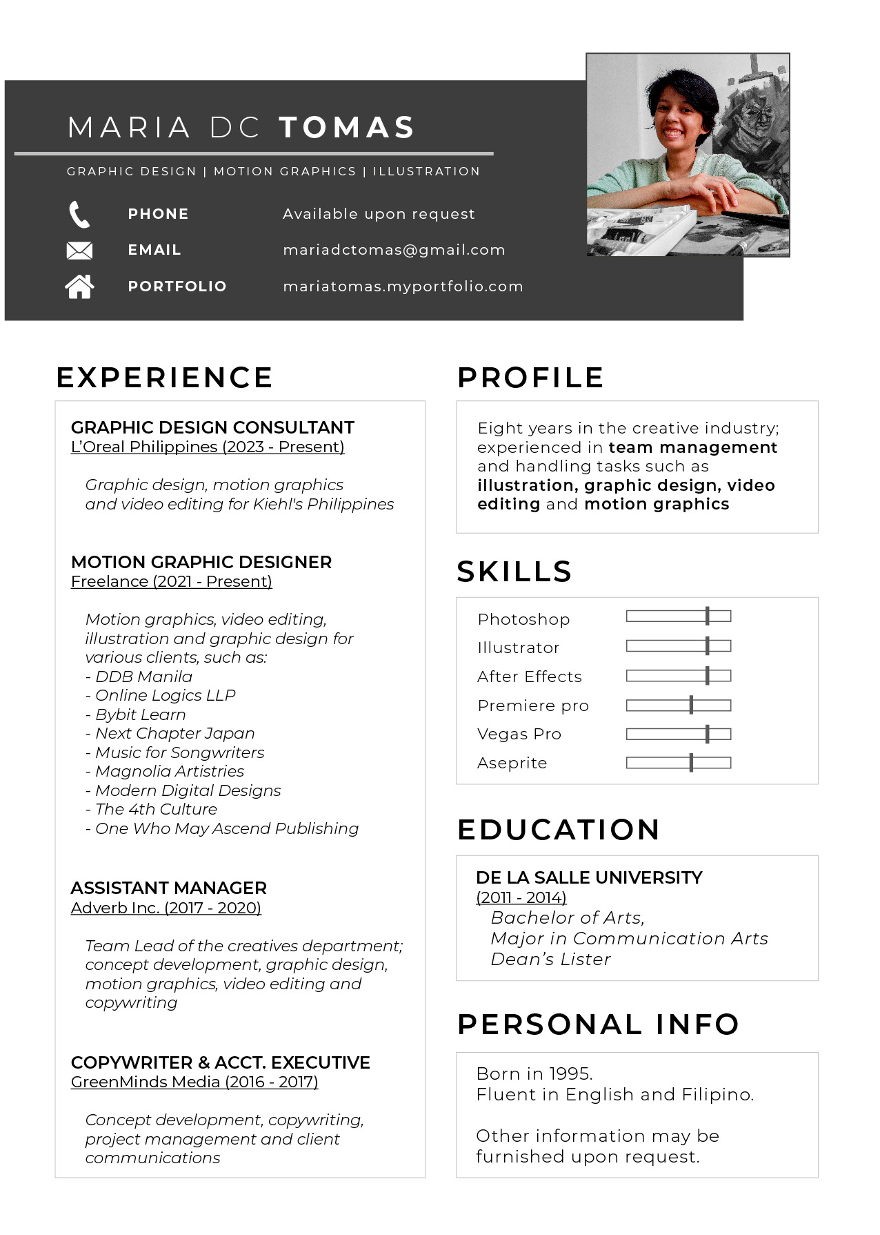 Maria Tomas - Resume