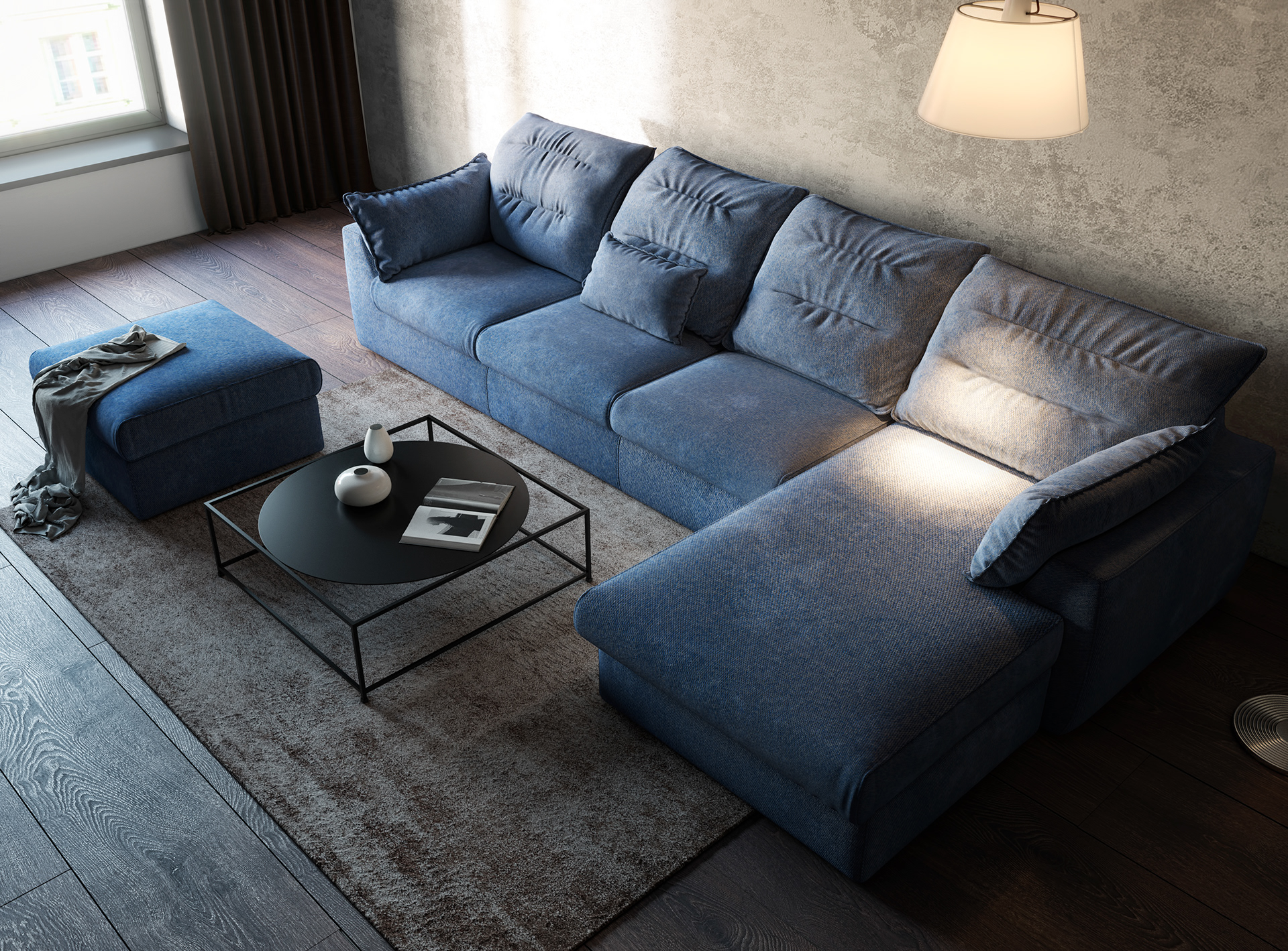 BRAVE RENDER - Blue Sofa