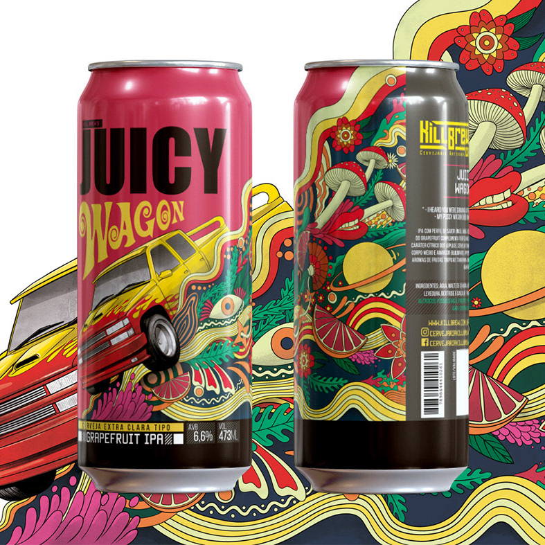 Pedro Correa Illustrator - Hous Pocus psychedelic beer labels