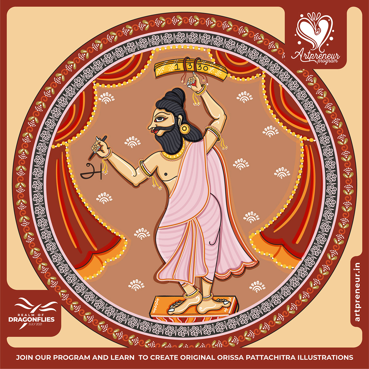 Artpreneur Online Program - 30 Orissa Pattachitra Indian Folk Illustrations