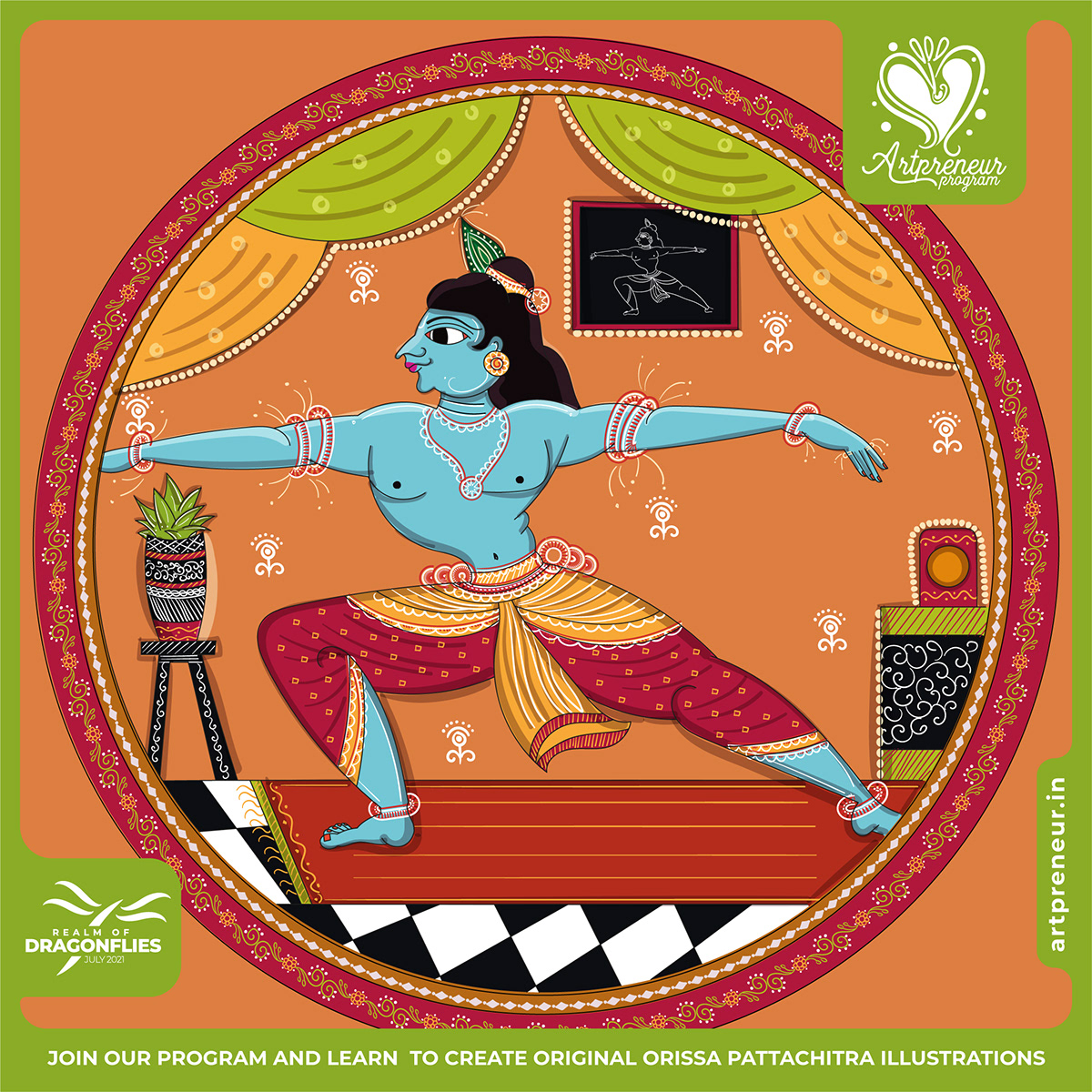Artpreneur Online Program - 30 Orissa Pattachitra Indian Folk Illustrations
