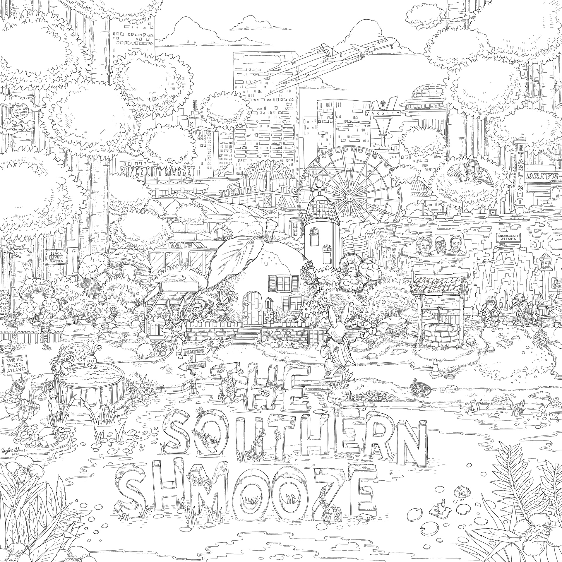 Taylor C Adams Art - Illustrative Art Logo - The Southern Shmooze