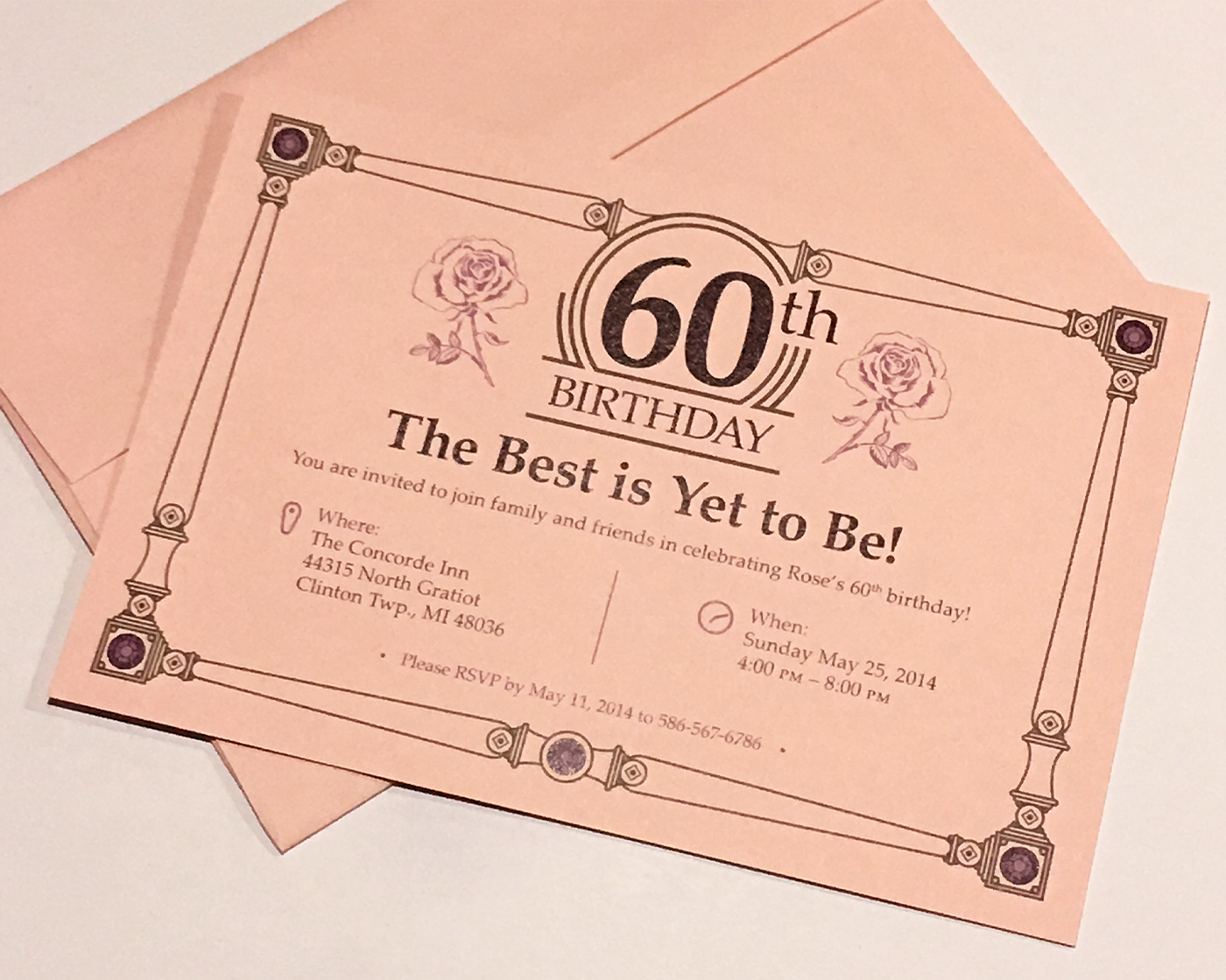 Patrick Faul - Rose's 60th Birthday Invitations