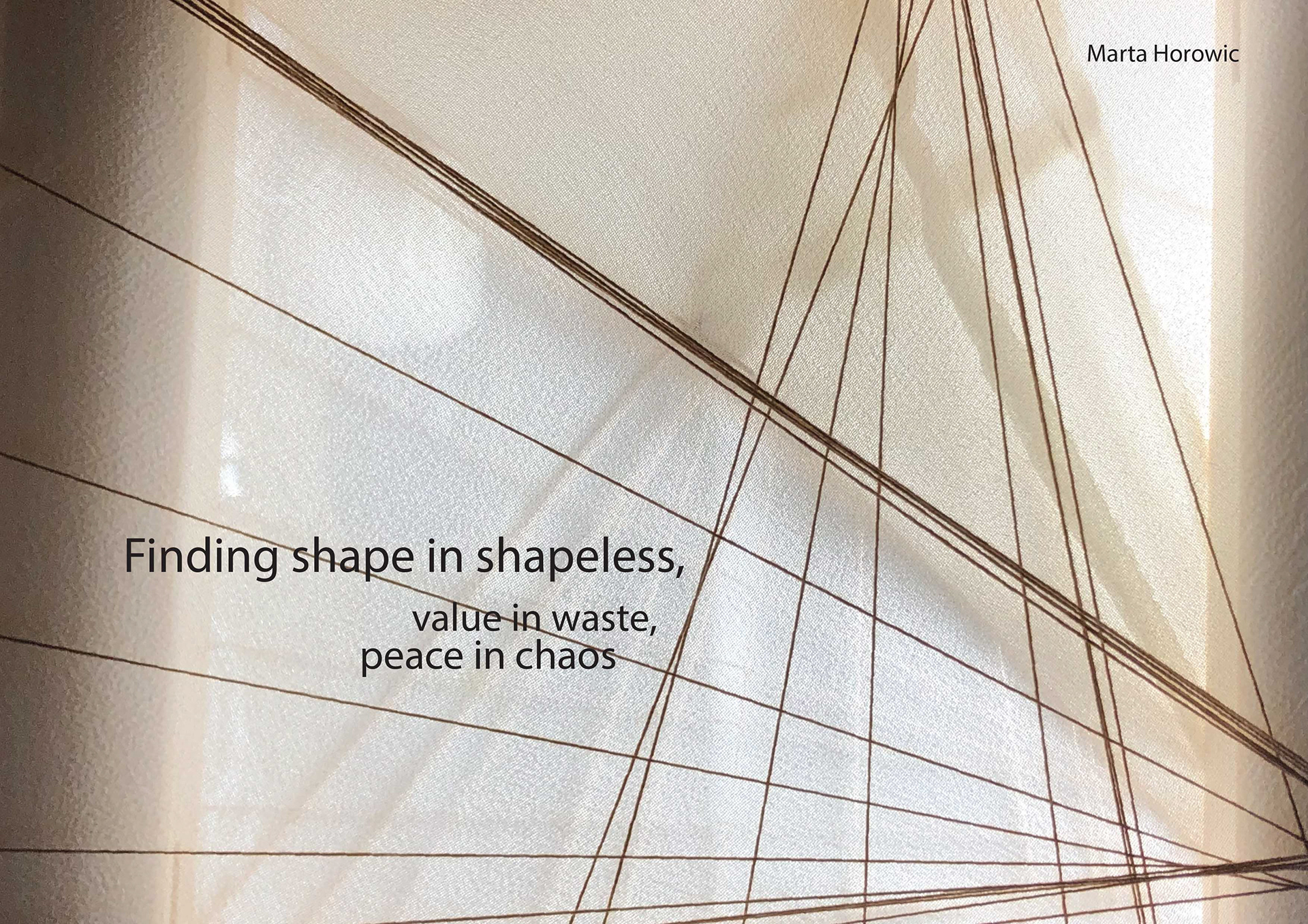 Marta Horovitz - Finding shape in shapeless - graduation diploma