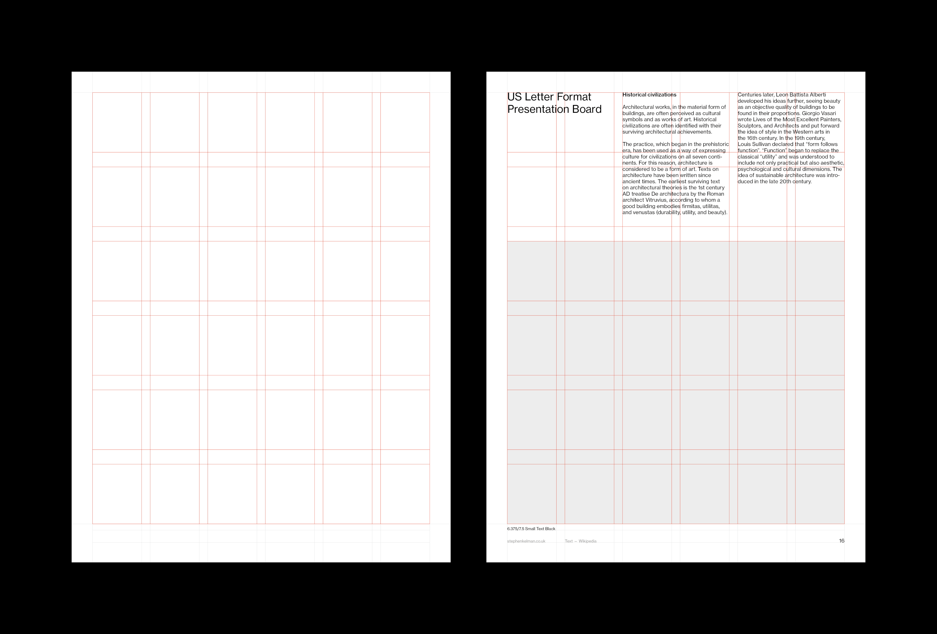 Stephen Kelman - Letter Presentation Grid System for InDesign | Portrait