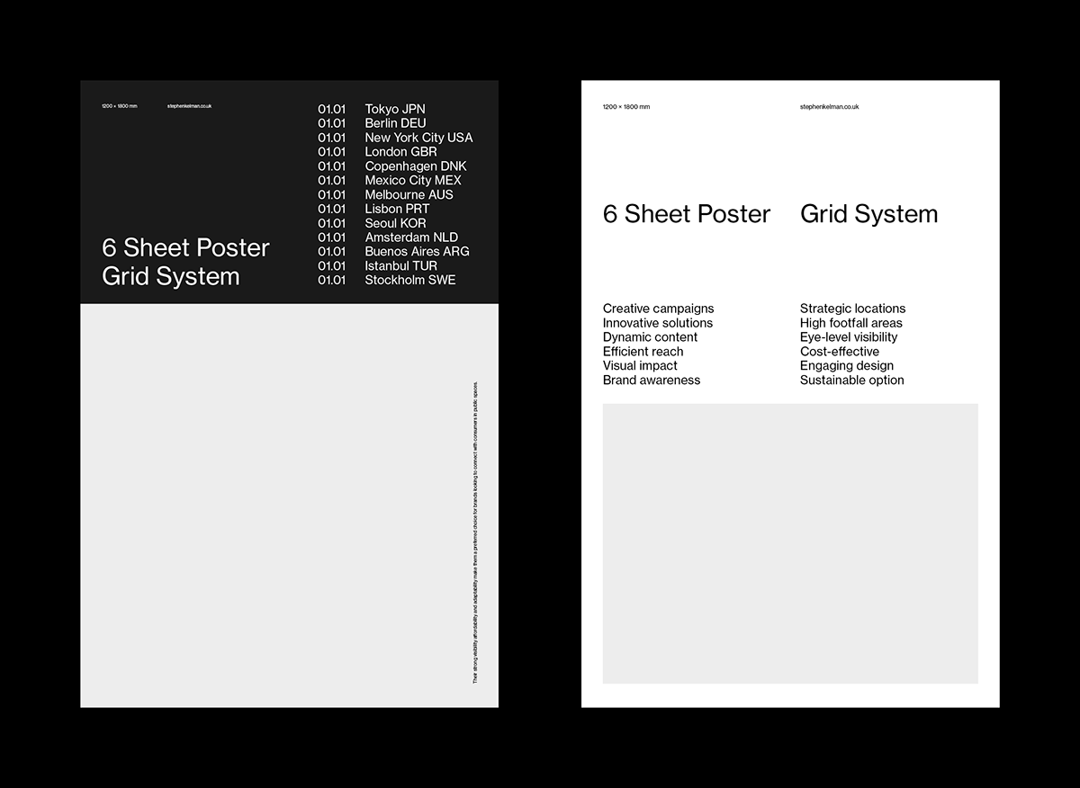 Stephen Kelman - 6 Sheet Poster Grid System for InDesign