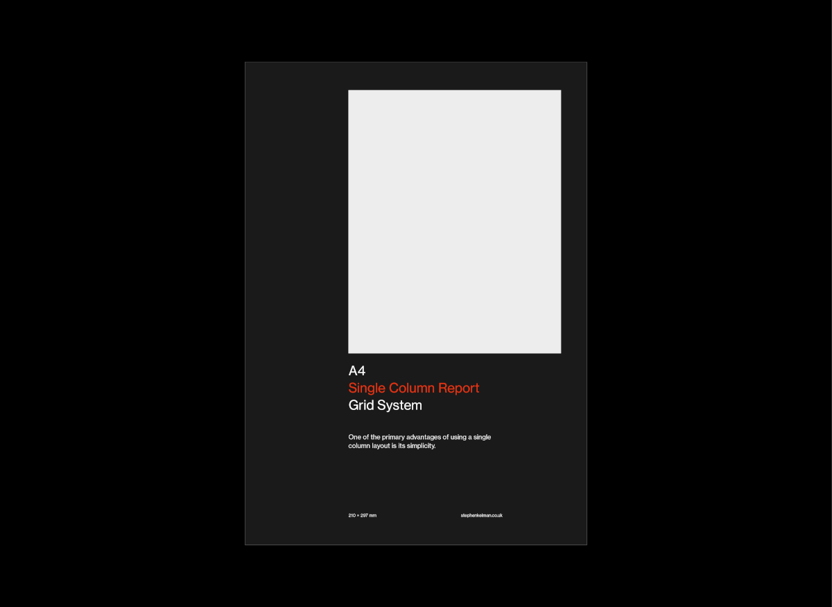 Stephen Kelman - A4 Single Column Report Grid System for InDesign