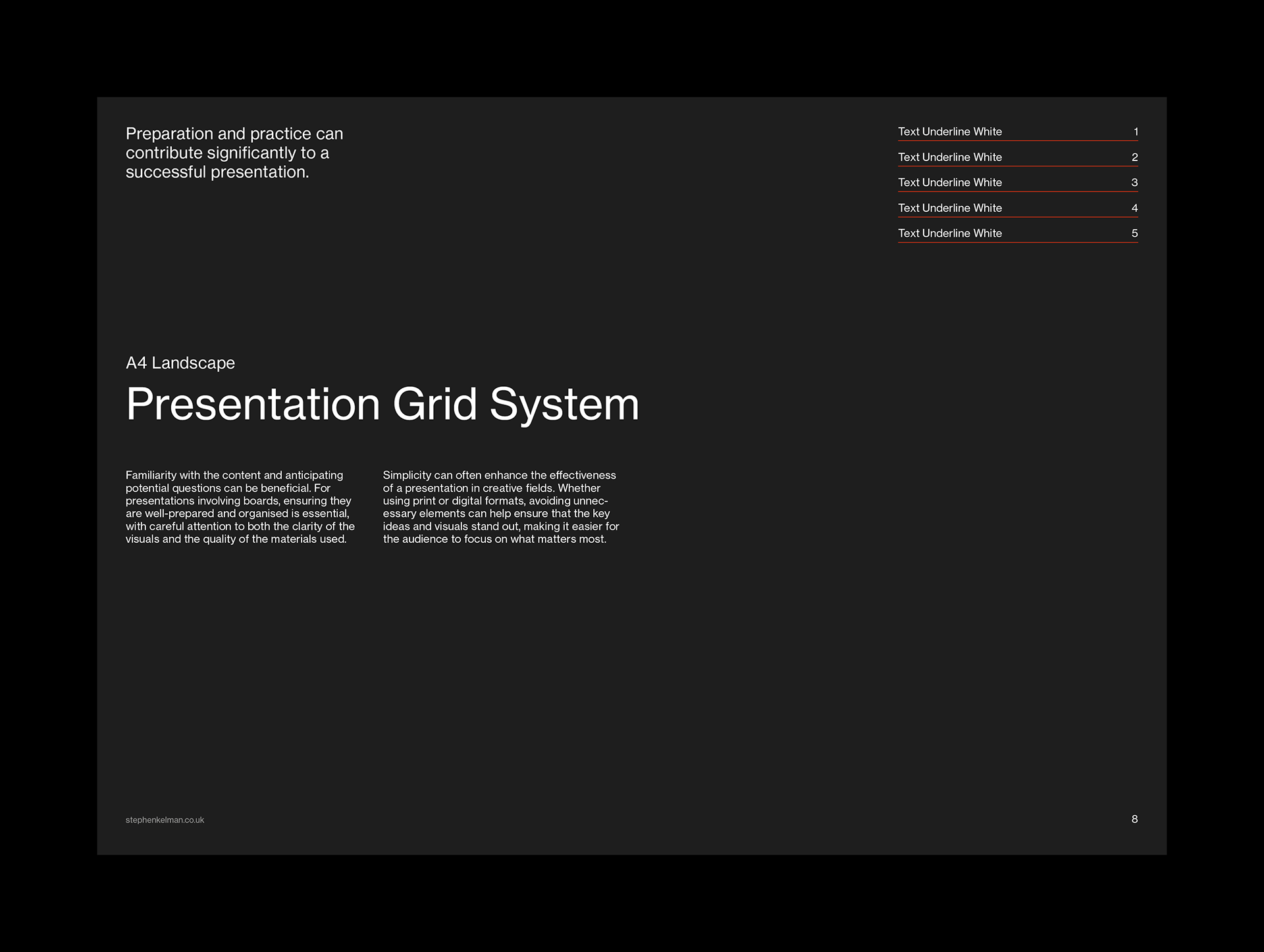 Stephen Kelman - A4 Presentation Grid System for InDesign