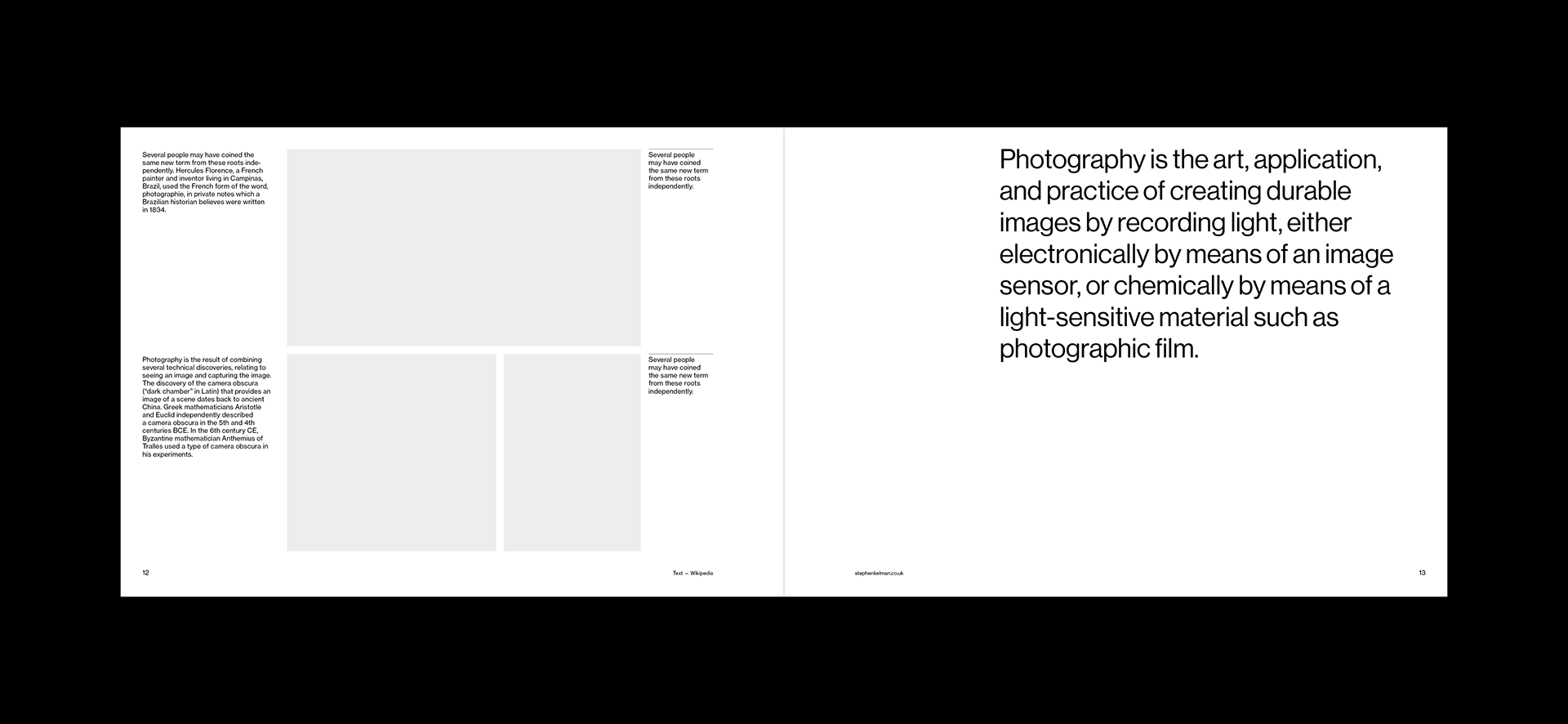 Stephen Kelman - A4 Landscape Portfolio Grid System for InDesign