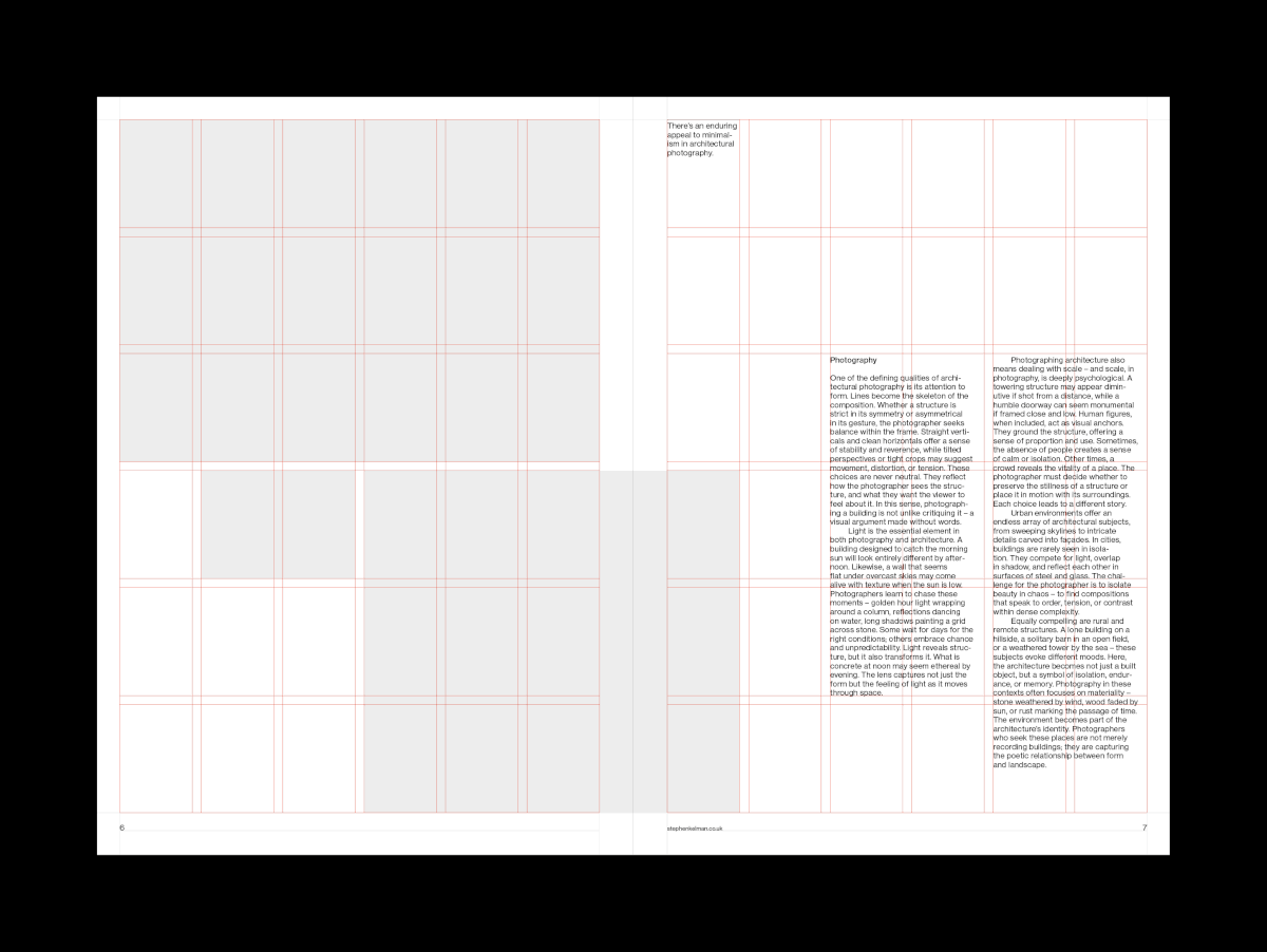 Stephen Kelman - A4 Portrait Architecture Grid System for InDesign