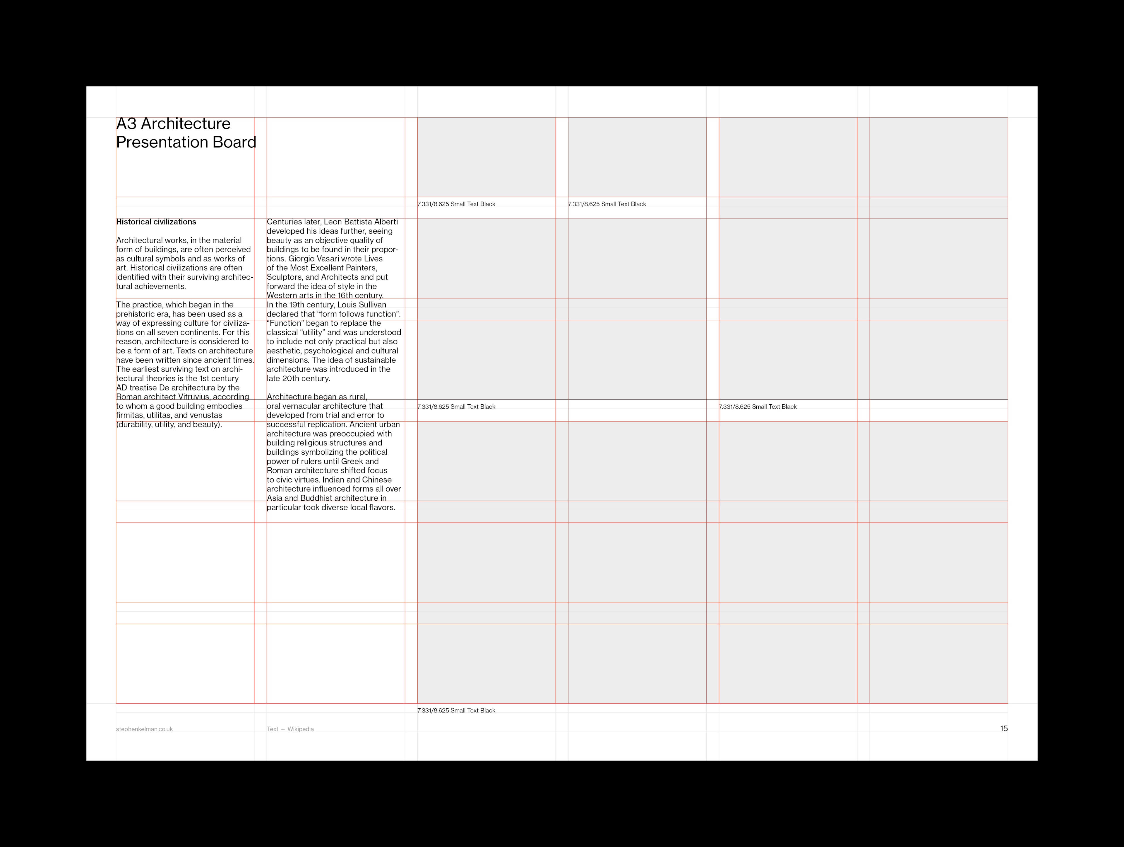Stephen Kelman - A3 Presentation Grid System for InDesign | Landscape