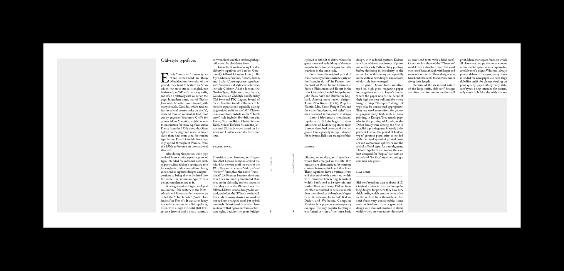 Stephen Kelman - Serif Series Letter Landscape Grid System for InDesign