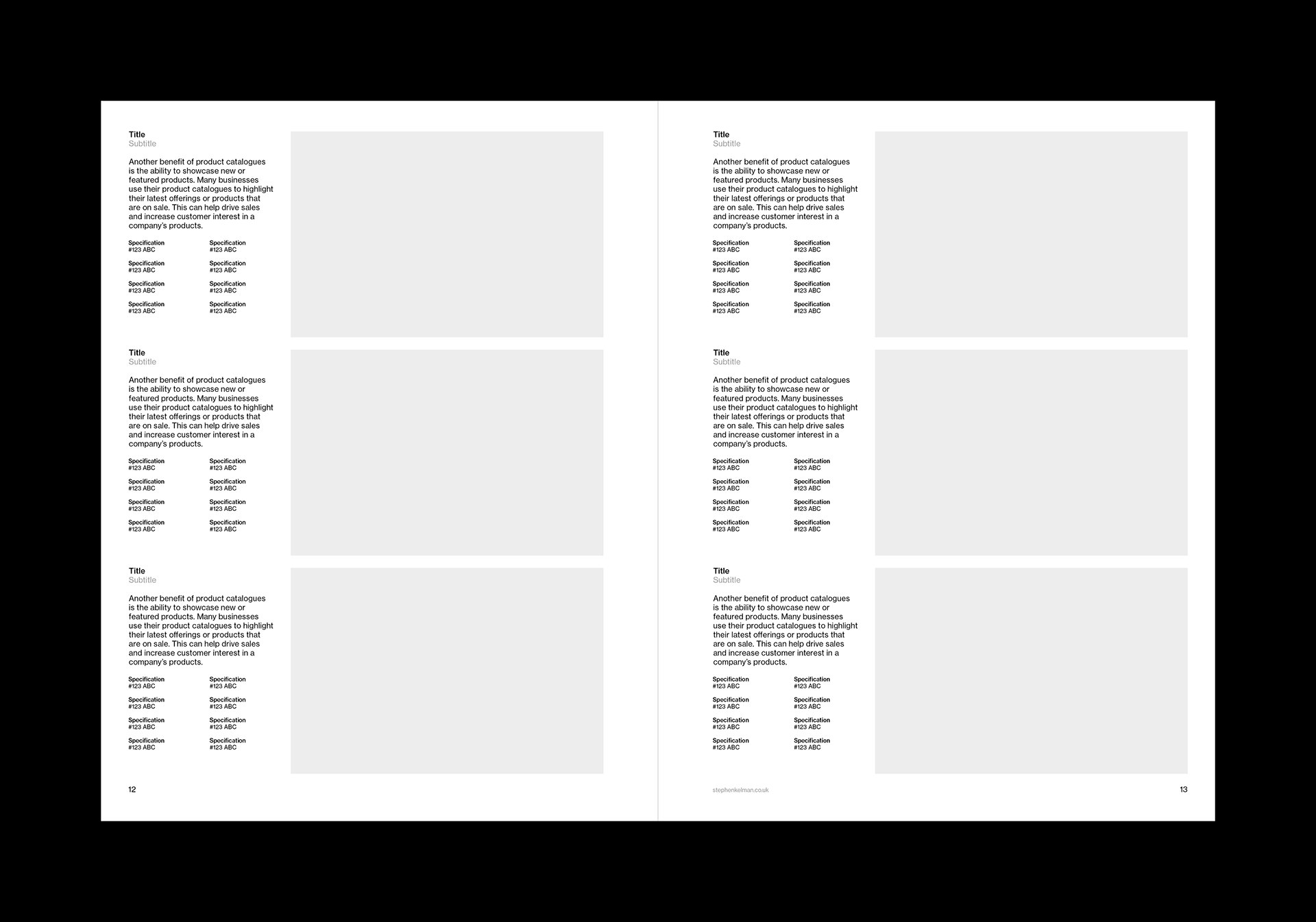 Stephen Kelman - US Letter Catalog Grid System for InDesign