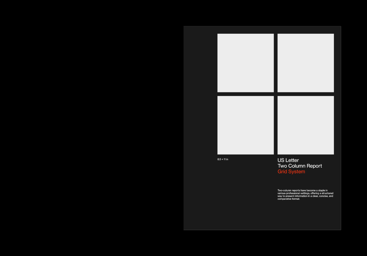Stephen Kelman - US Letter Two Column Report Grid System for InDesign