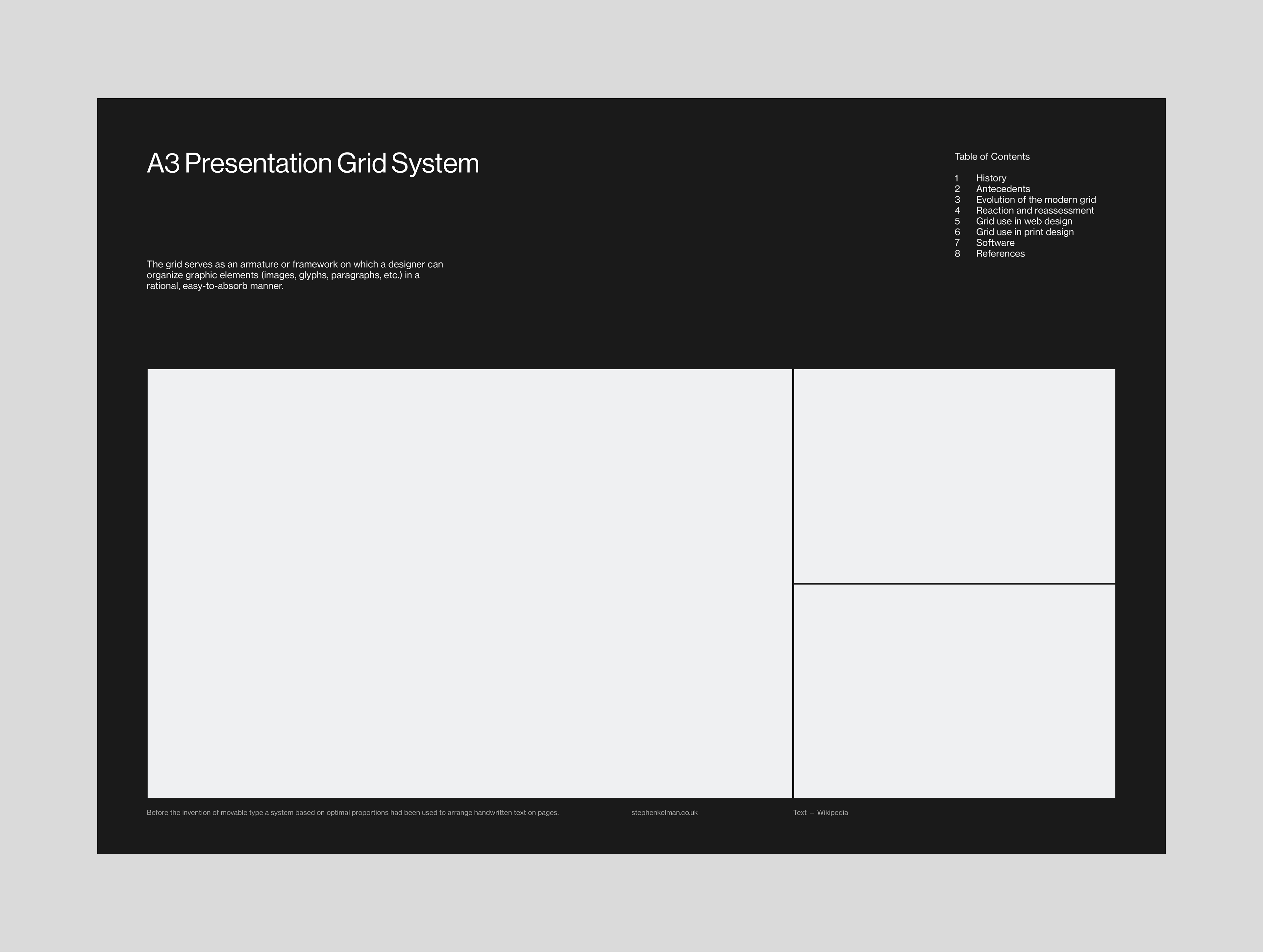Stephen Kelman - A3 Presentation Grid System for InDesign