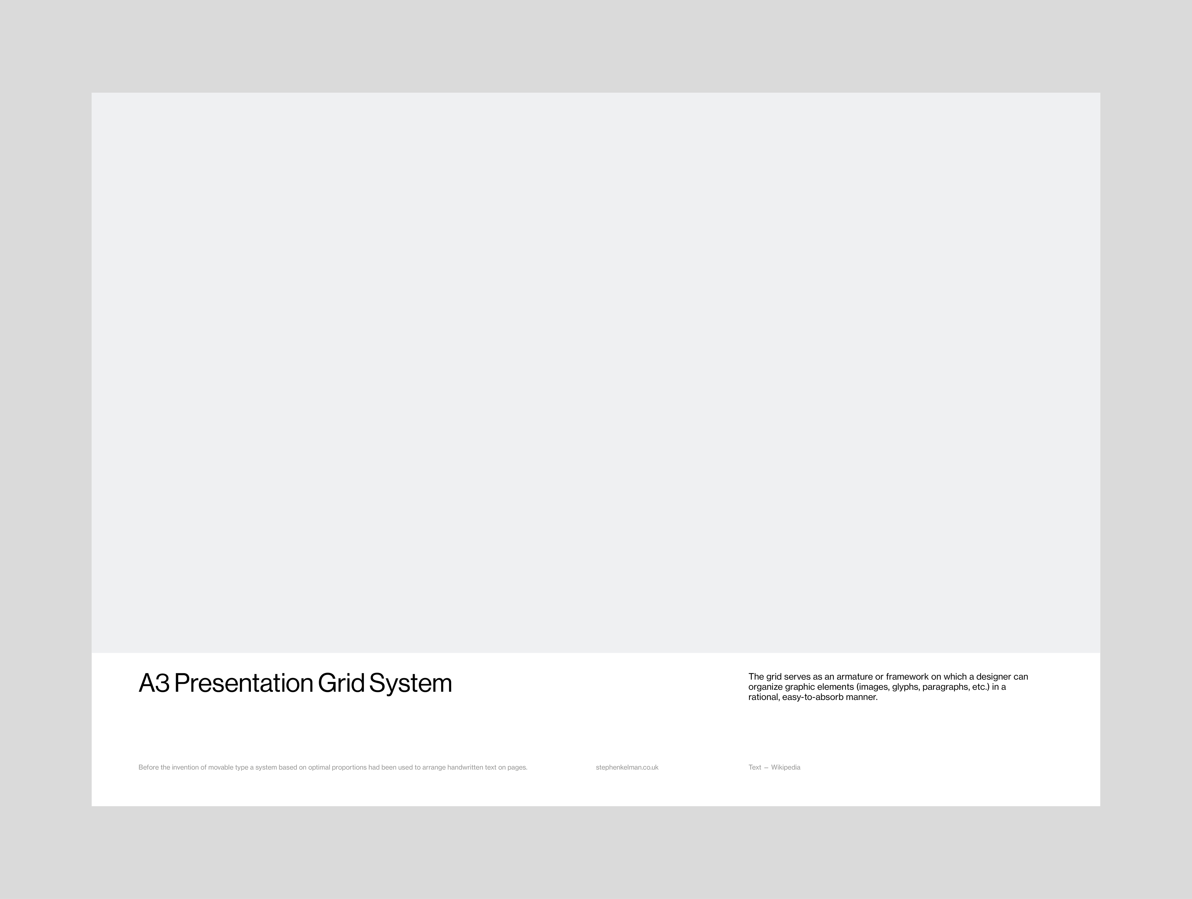 Stephen Kelman - A3 Presentation Grid System for InDesign