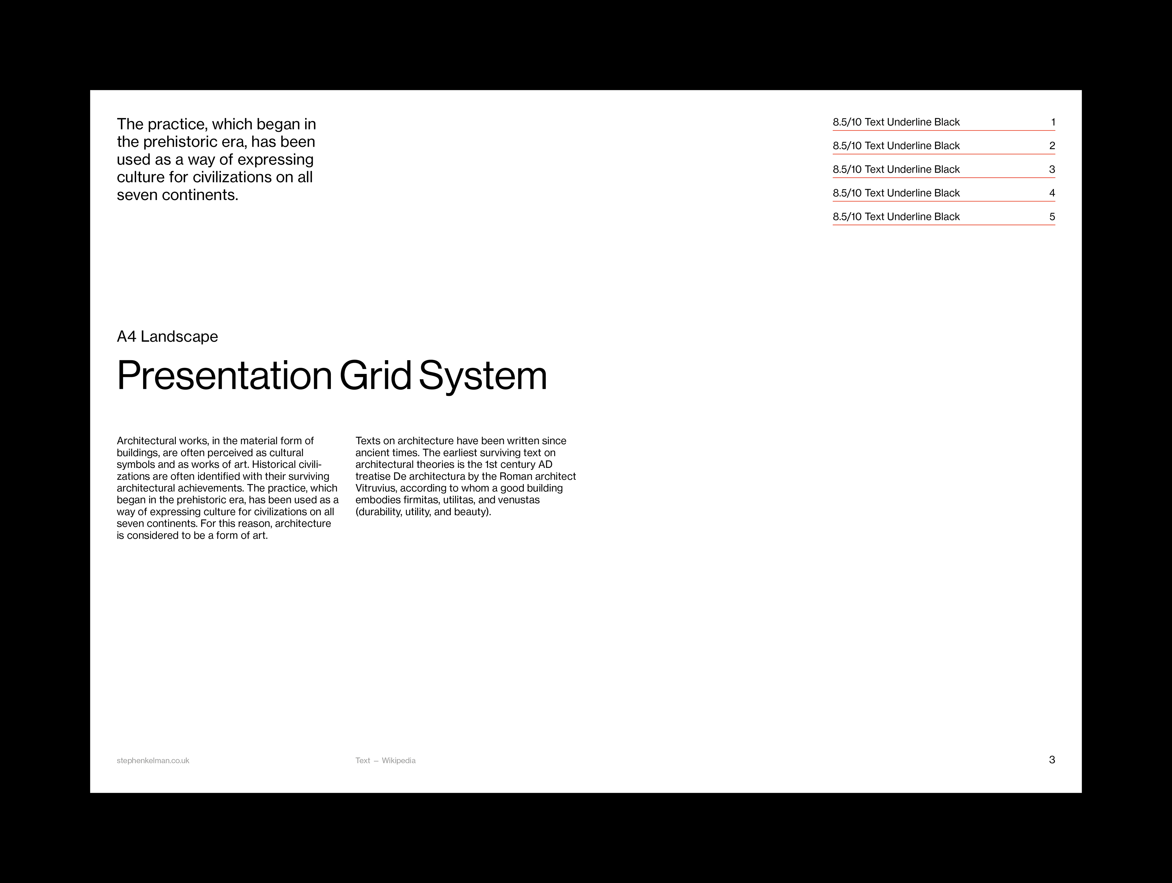 Stephen Kelman - A4 Presentation Grid System for InDesign