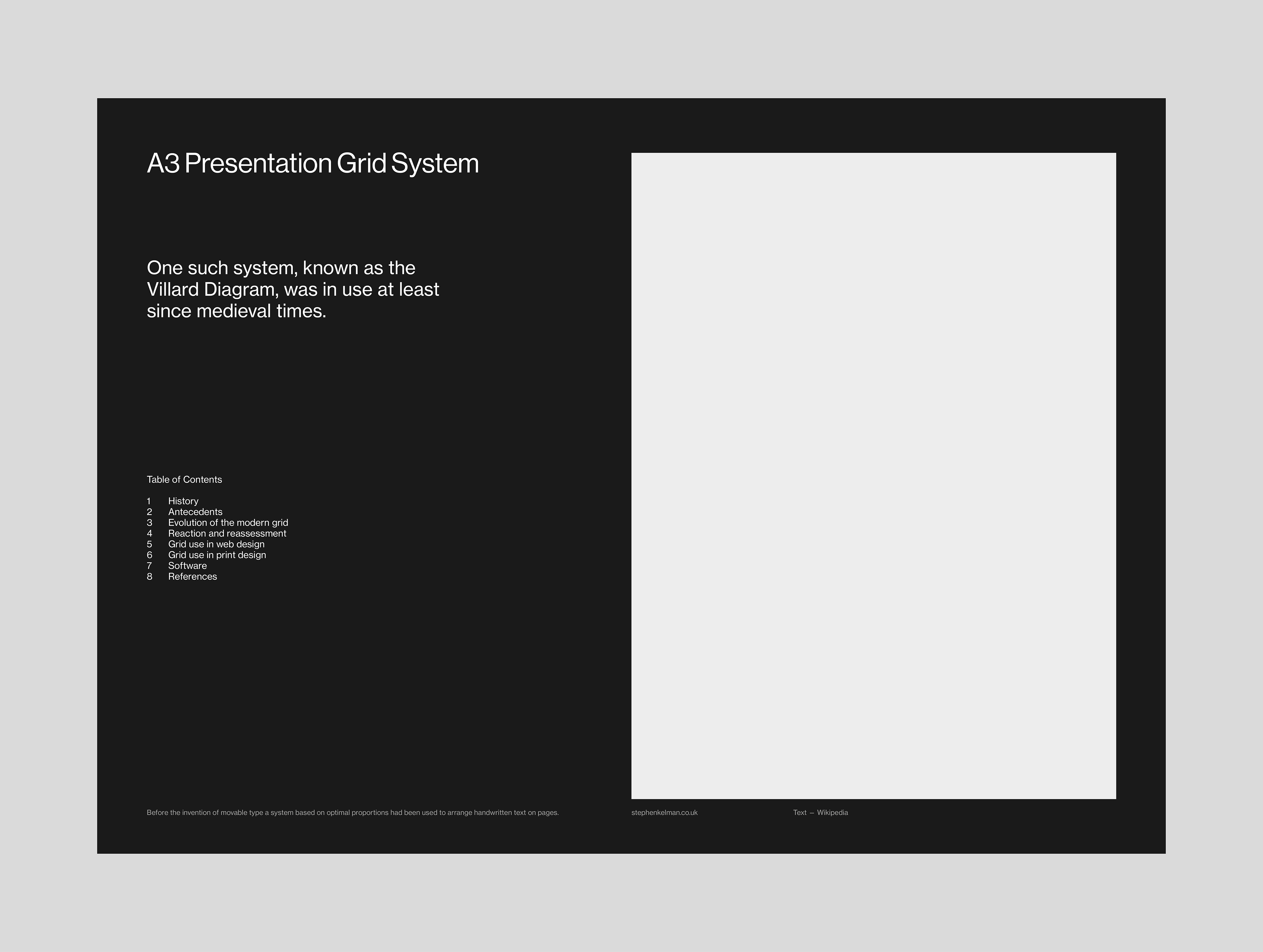 Stephen Kelman - A3 Presentation Grid System for InDesign