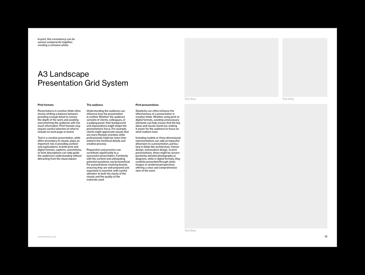 Stephen Kelman - A3 Presentation Grid System for InDesign | Landscape