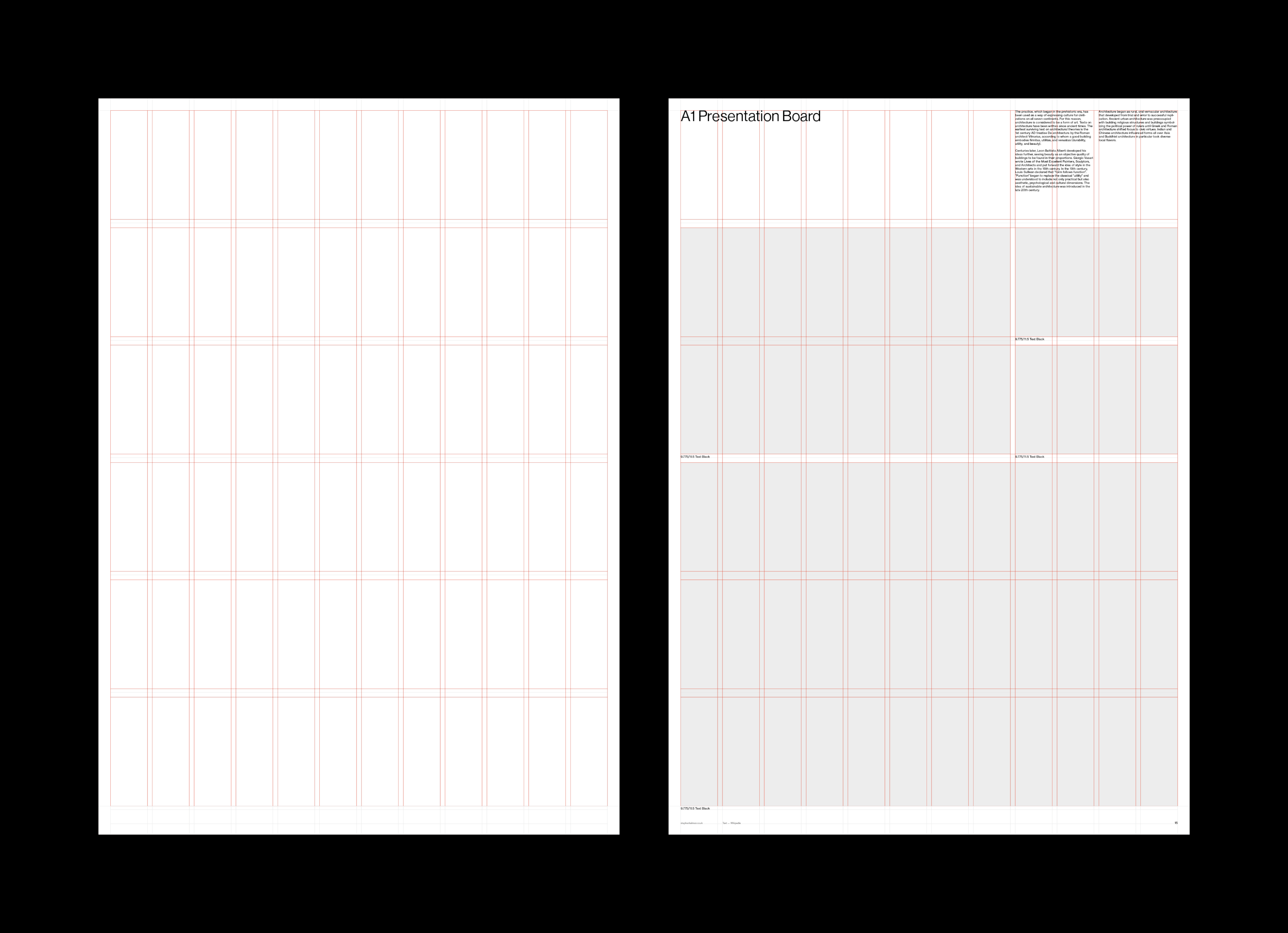 Stephen Kelman - A1 Presentation Grid System for InDesign | Portrait