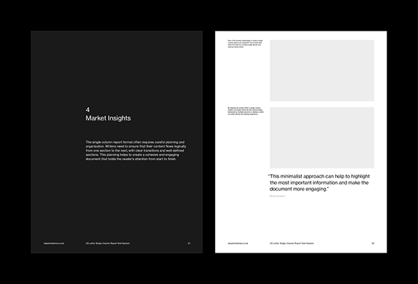 Stephen Kelman - US Letter Single Column Report Grid System for InDesign