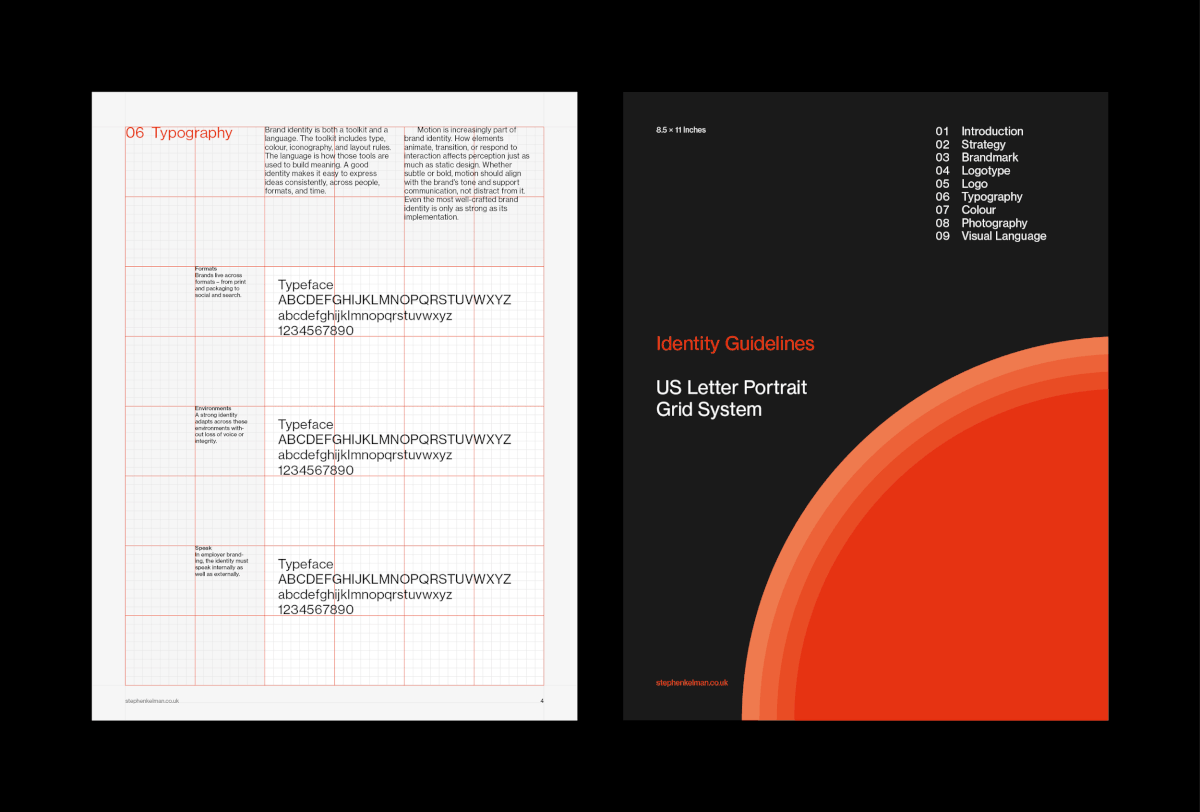 Stephen Kelman - Brand Identity Guidelines Grid System – Letter Portrait