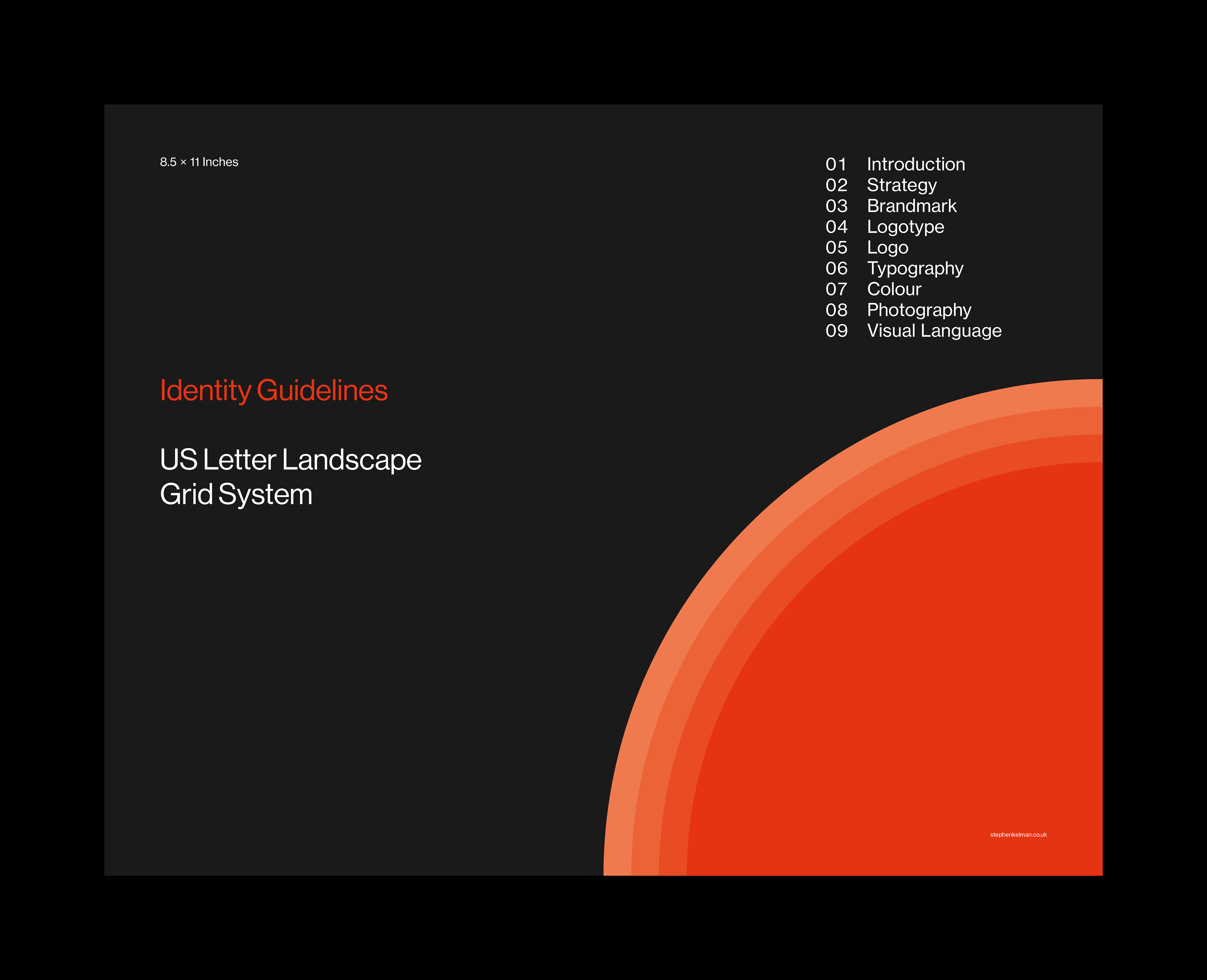 Stephen Kelman - Branding Guidelines Grid System – US Letter Landscape