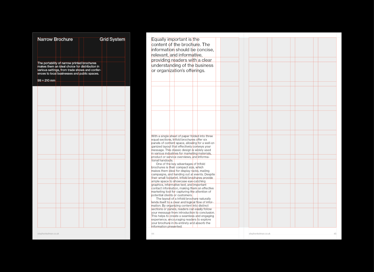 Stephen Kelman - Narrow Brochure Grid System for InDesign