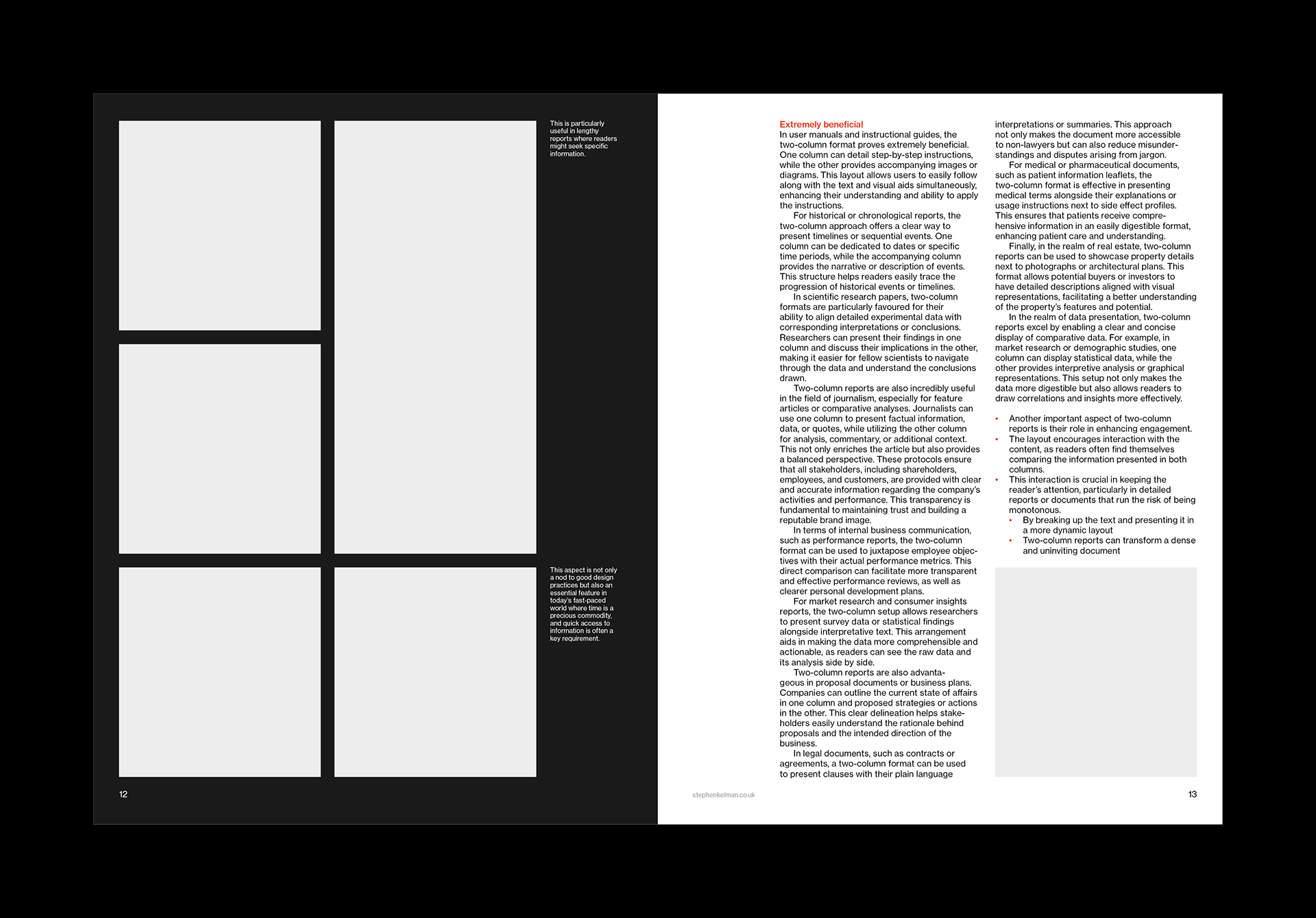 Stephen Kelman - US Letter Two Column Report Grid System for InDesign