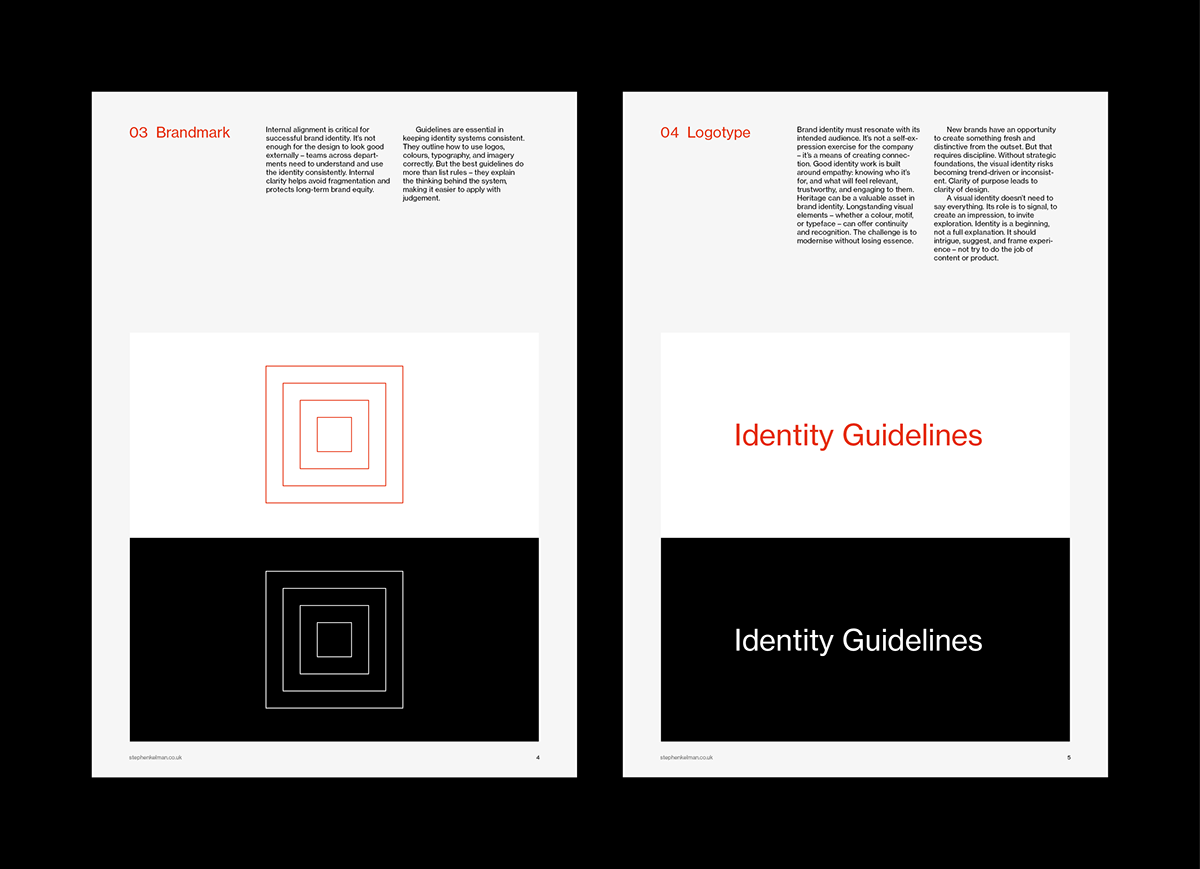 Stephen Kelman - Brand Identity Guidelines Grid System – A4 Portrait