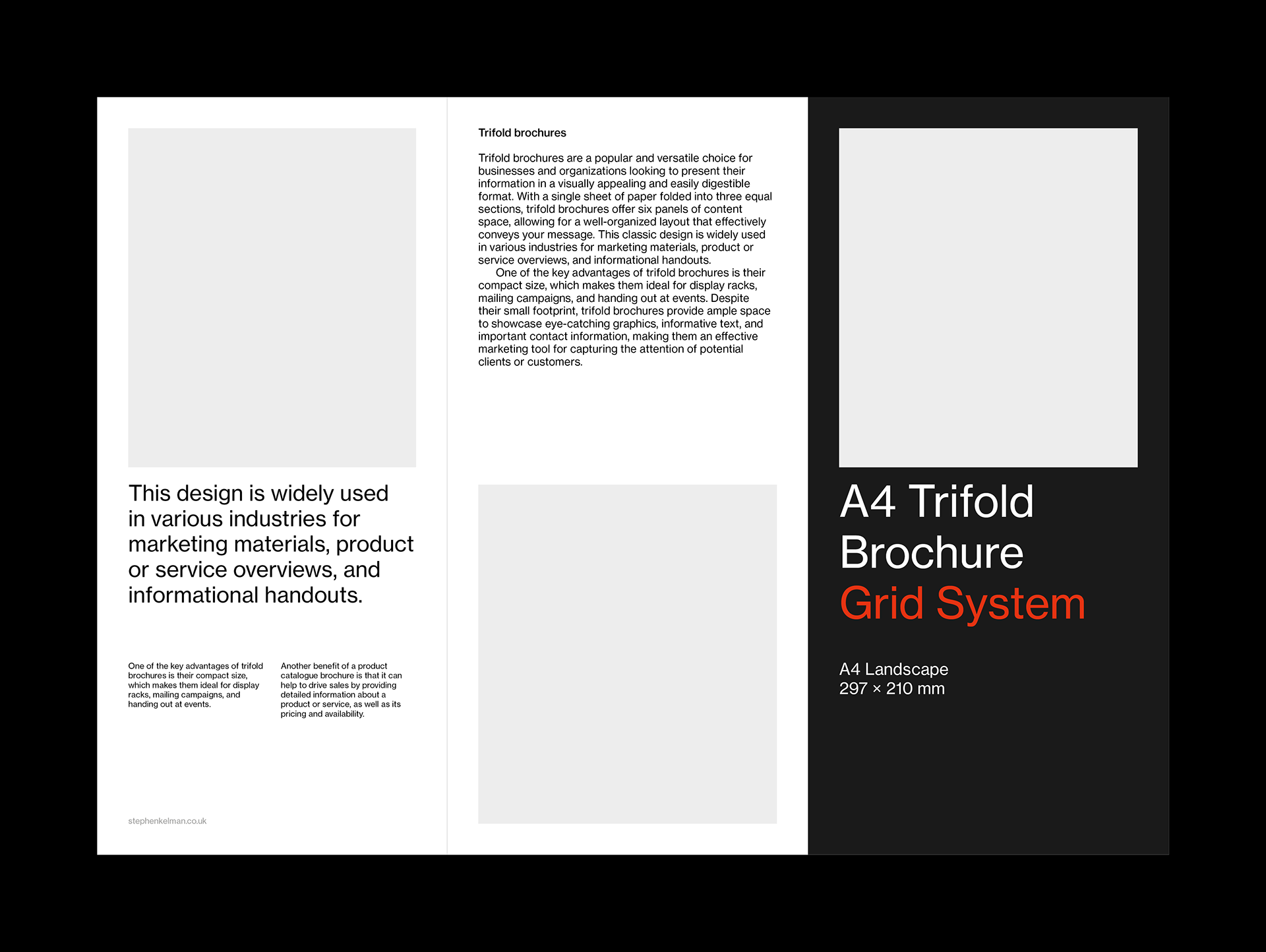 Stephen Kelman - A4 Trifold Brochure Grid System for InDesign