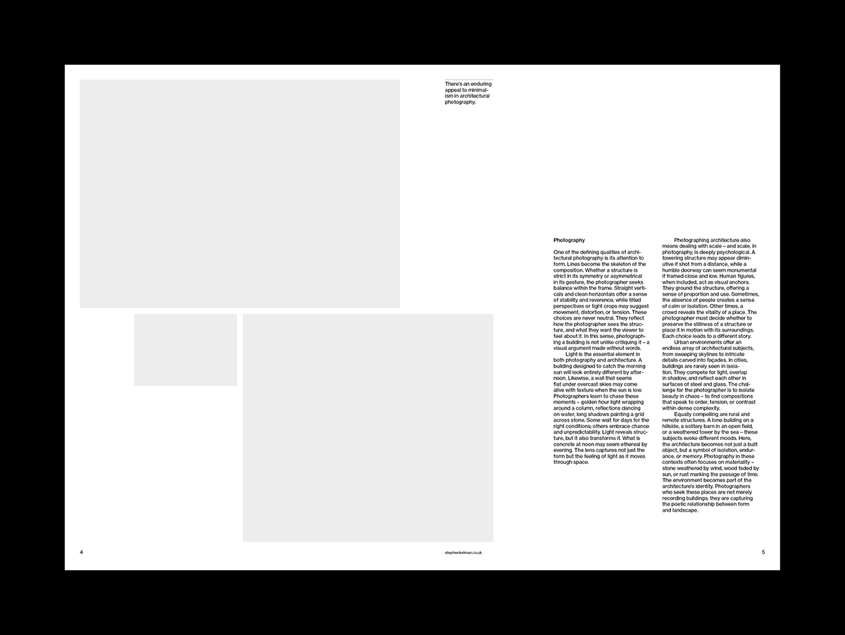 Stephen Kelman - A4 Portrait Architecture Grid System for InDesign