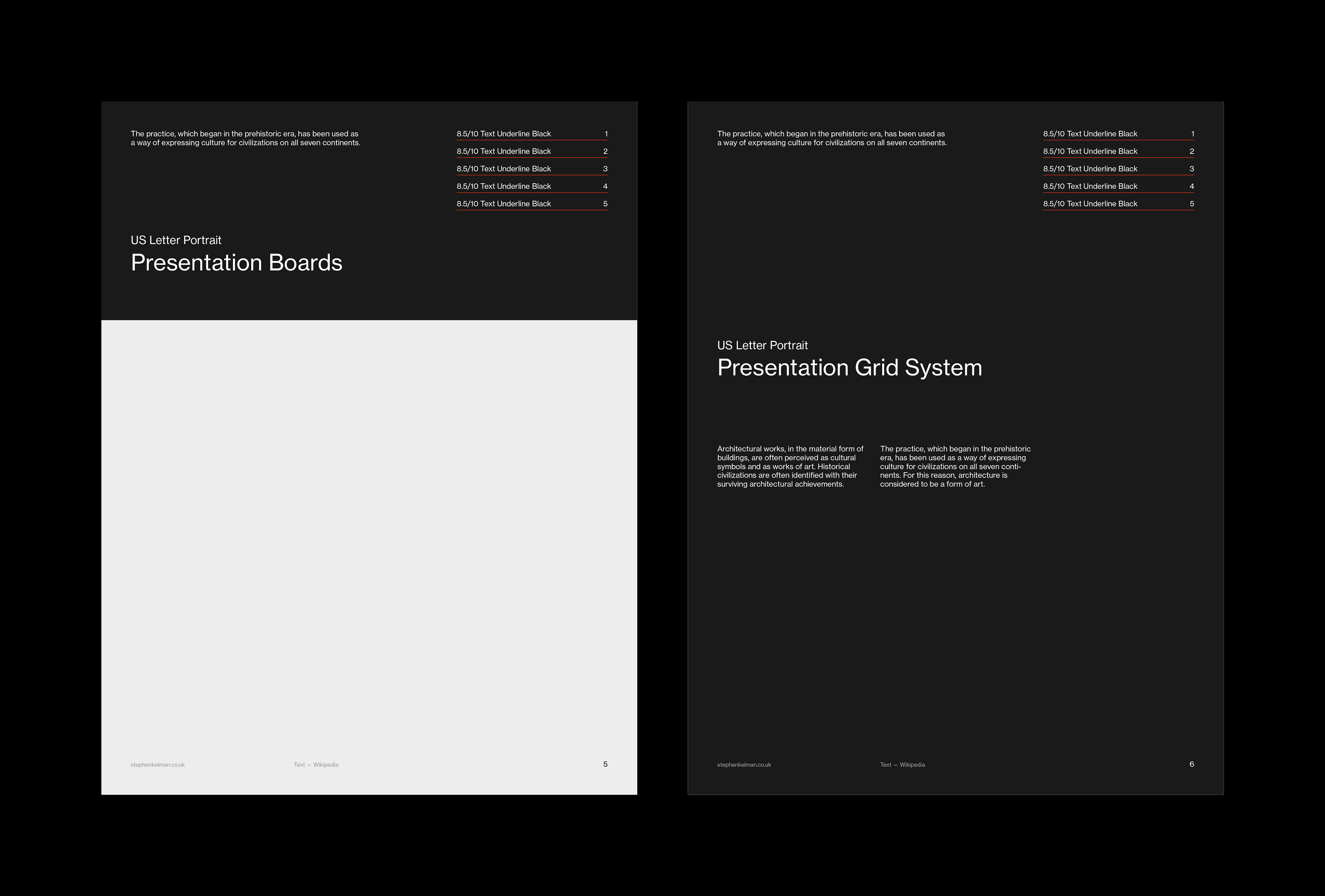 Stephen Kelman - Letter Presentation Grid System for InDesign | Portrait