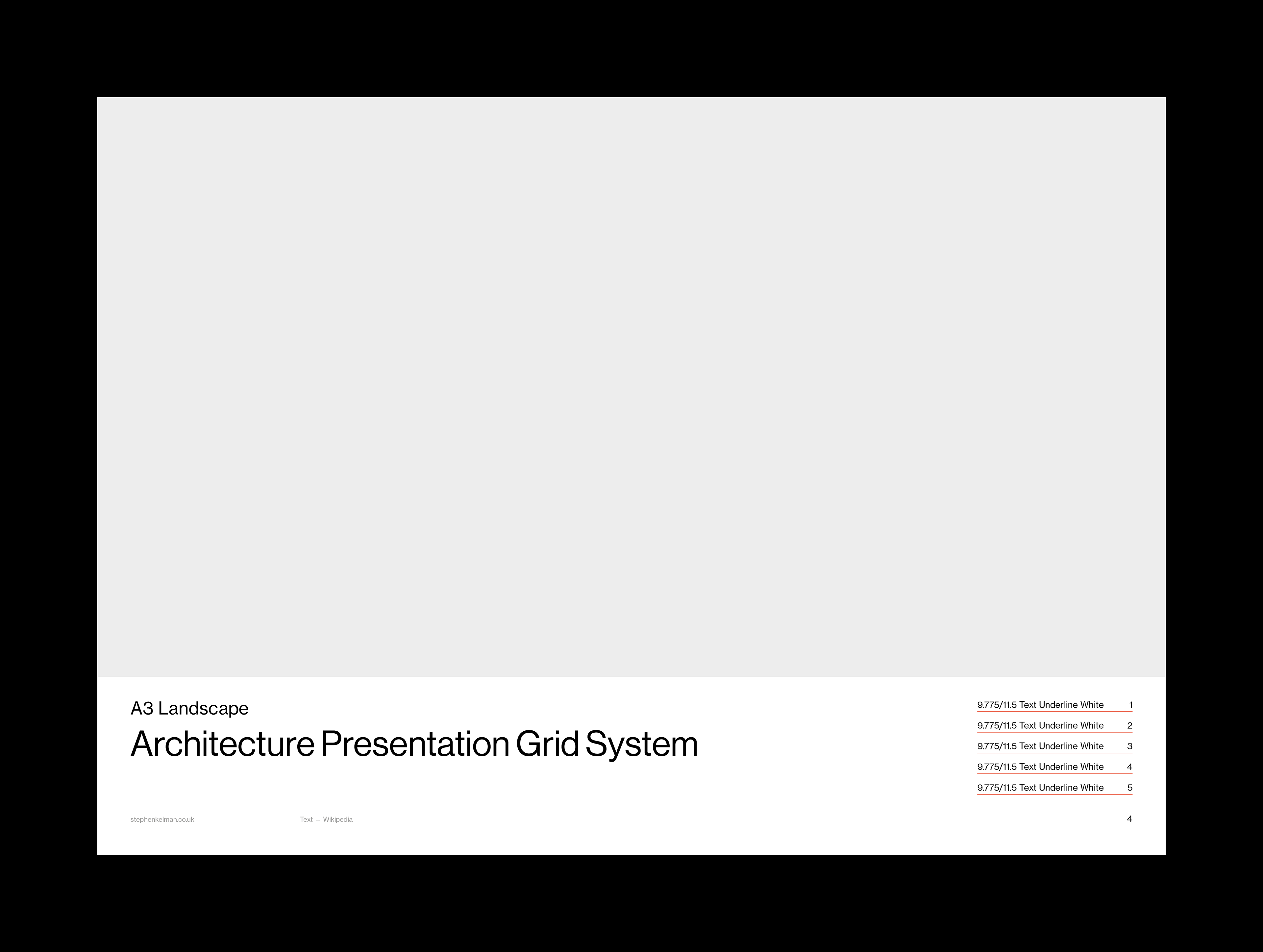 Stephen Kelman - A3 Presentation Grid System for InDesign | Landscape
