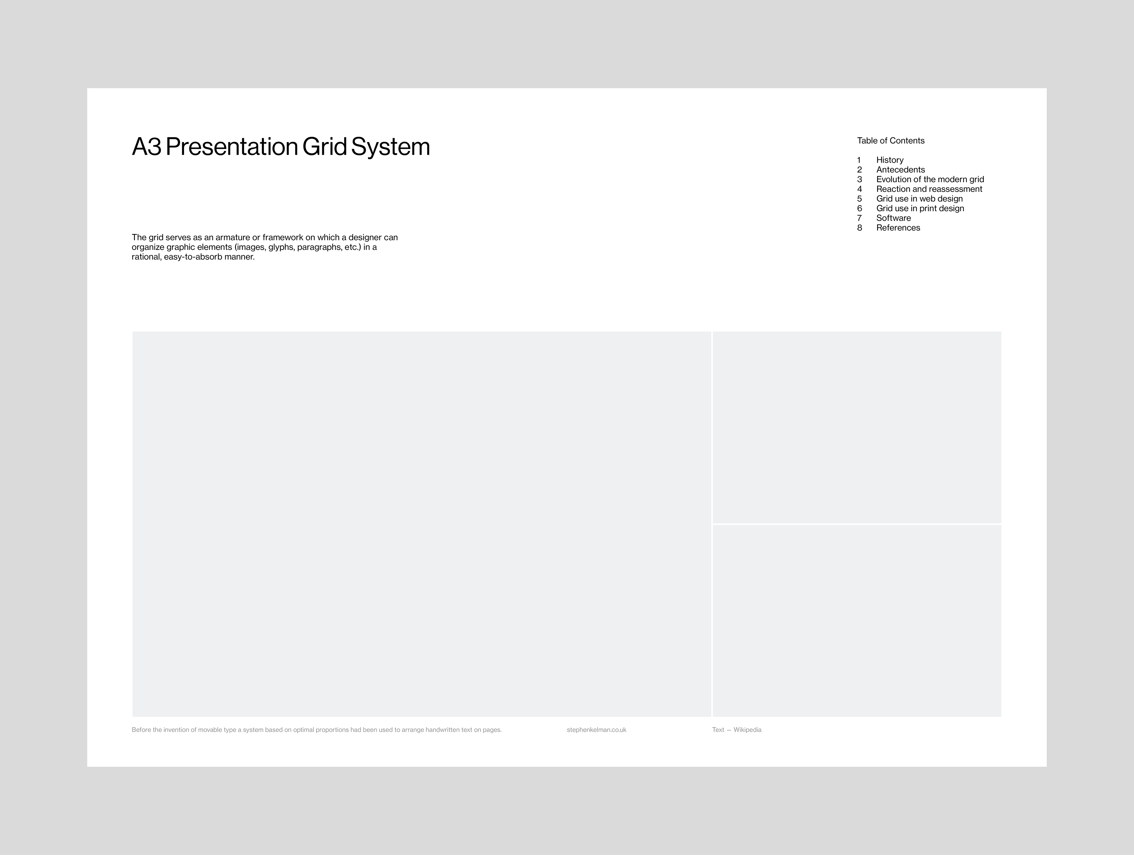 Stephen Kelman - A3 Presentation Grid System for InDesign