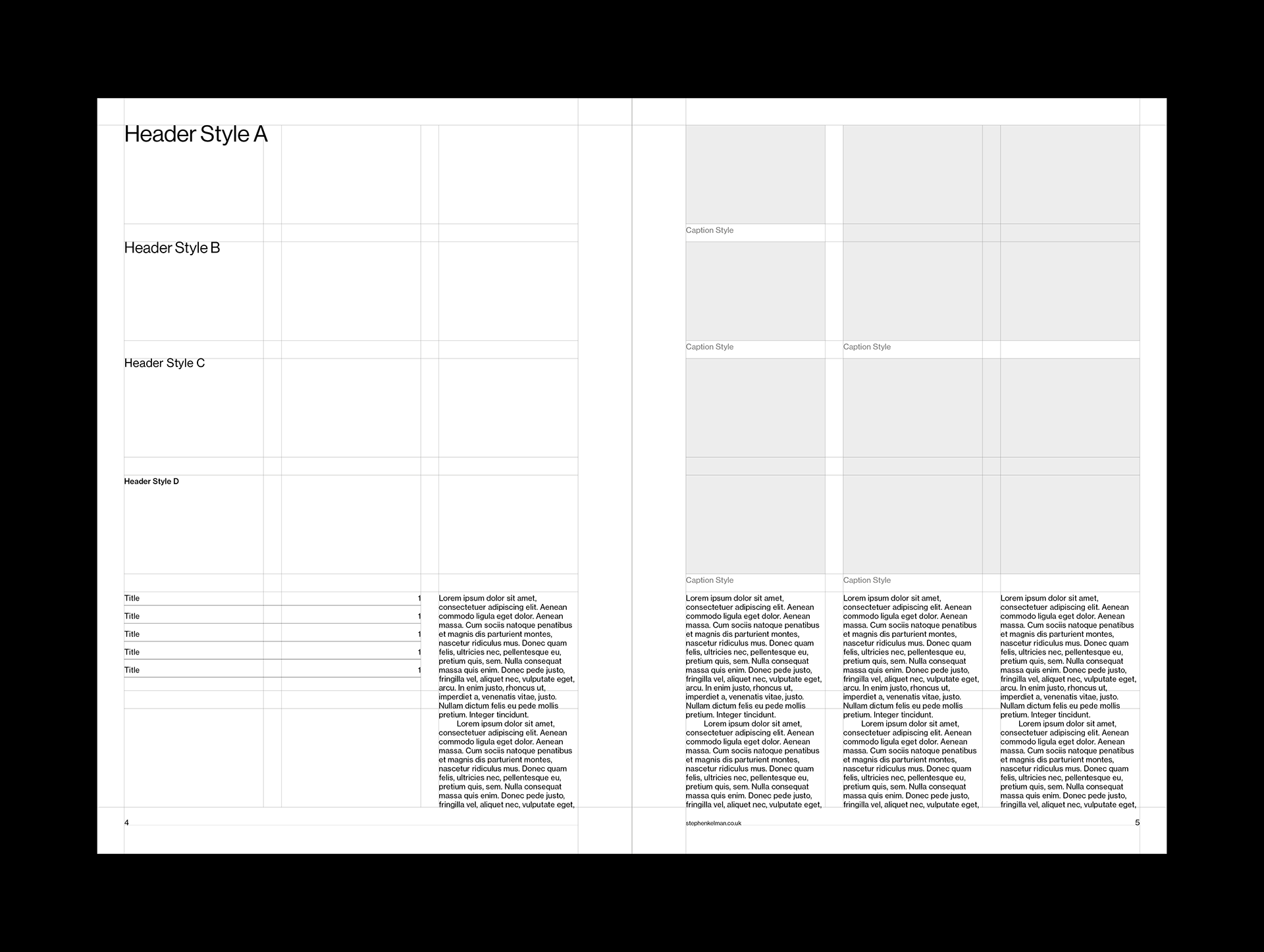 Stephen Kelman - A4 Grid System for InDesign