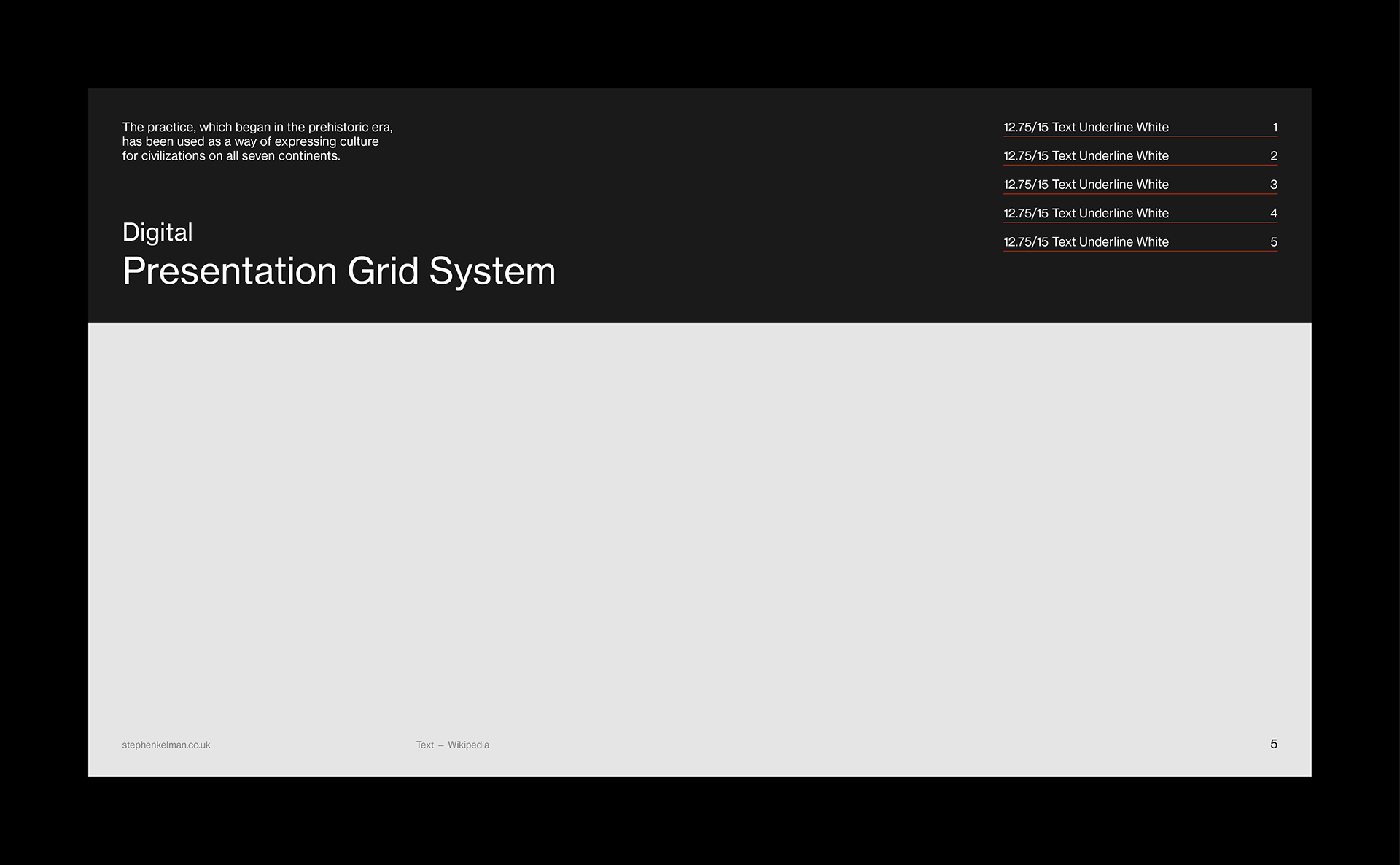 Stephen Kelman - Digital Presentation Grid System for InDesign