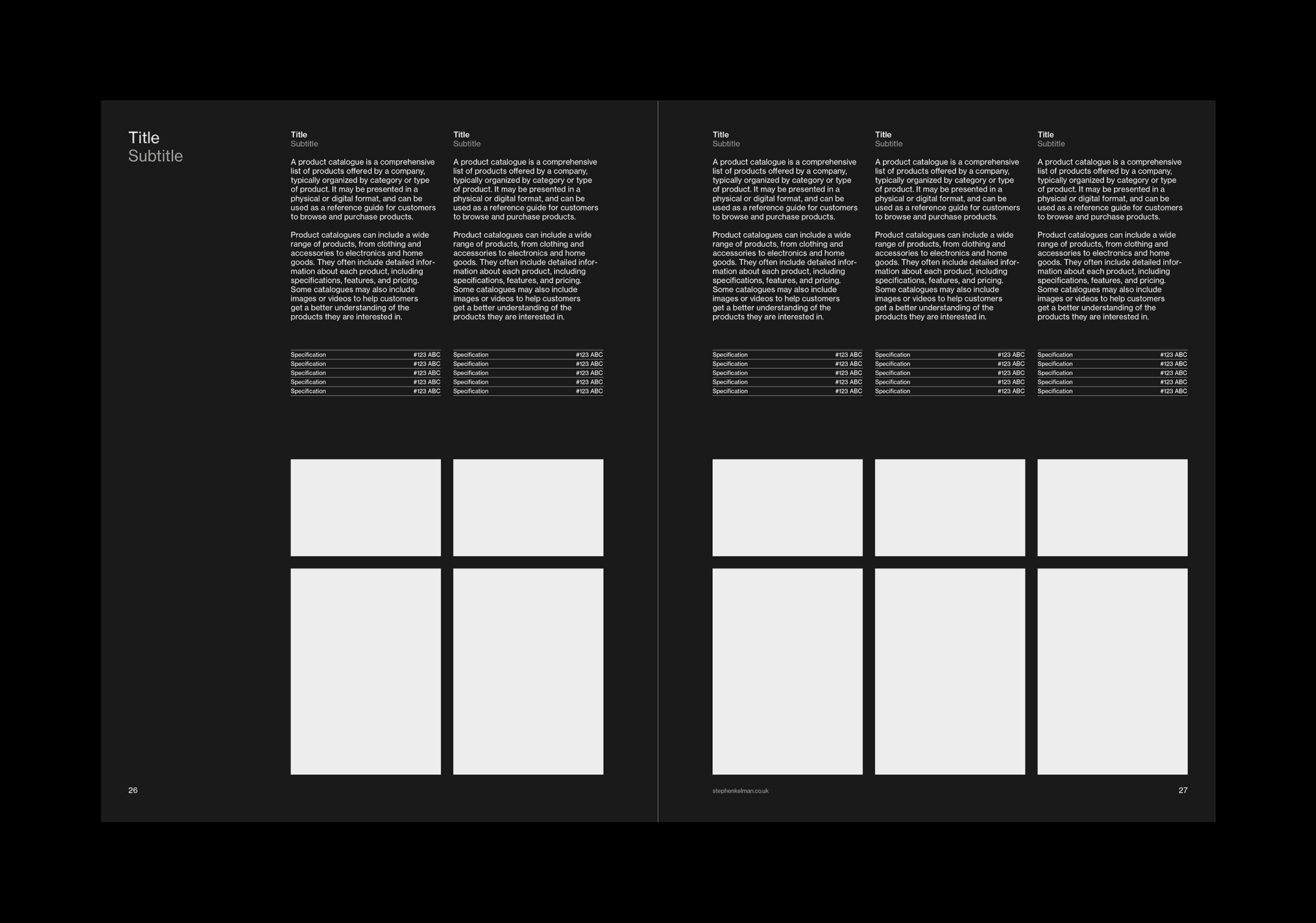 Stephen Kelman - US Letter Catalog Grid System for InDesign