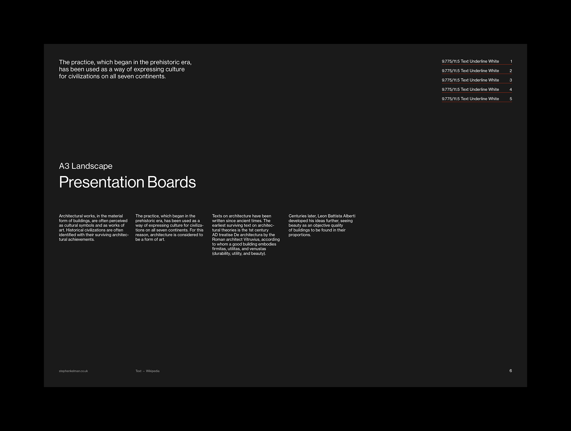 Stephen Kelman - A3 Presentation Grid System for InDesign | Landscape