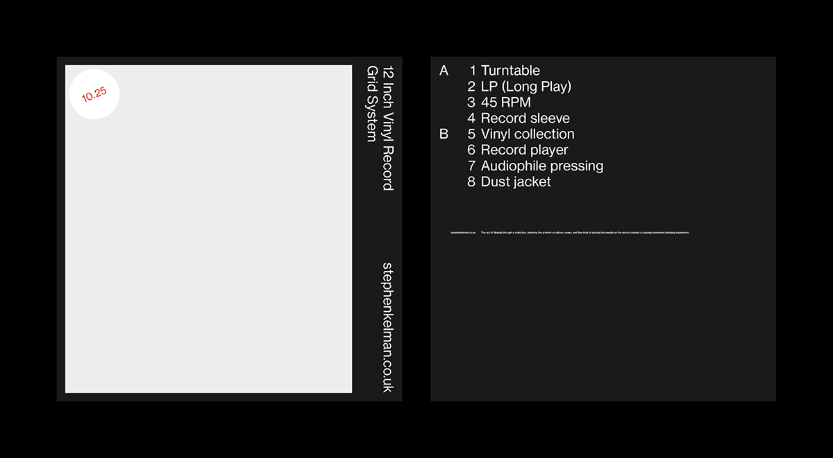 Stephen Kelman - 12 Inch Vinyl Record Sleeve Grid System for InDesign