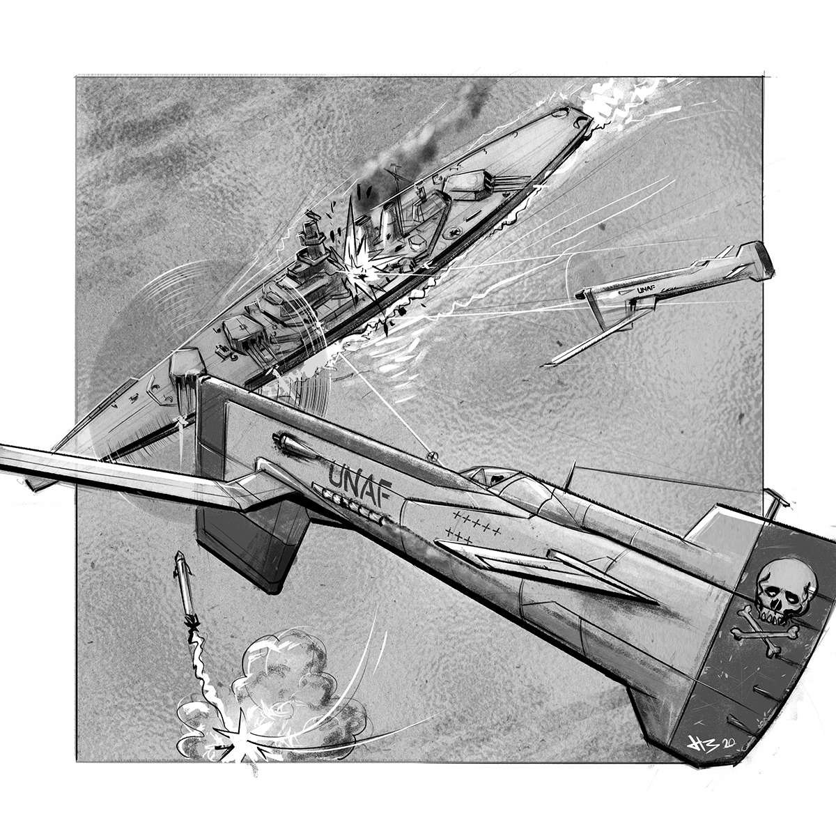 Hilbrand Bos Amsterdam-based illustrator - Naval Battle Mayhem