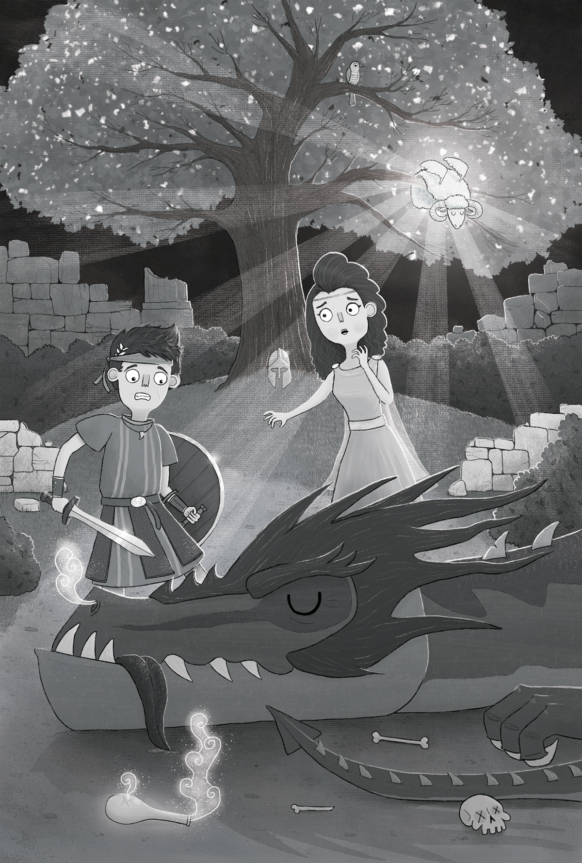 Paul Nugent Illustration - Jason and the Golden Fleece Book Illustration