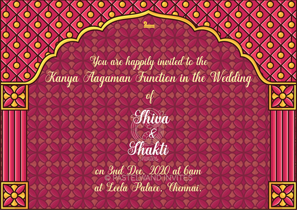 Pastelwand Studios - Cheery Couple Kanya Aagaman Invite