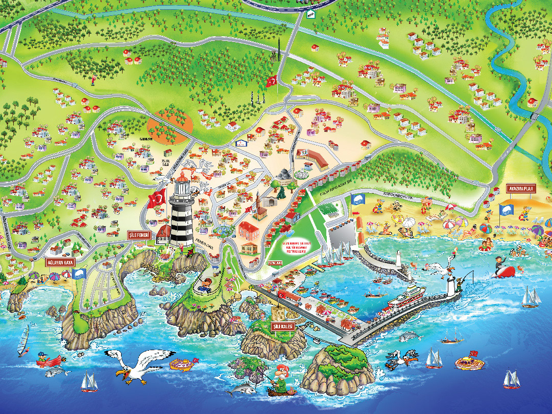 Adem Dönmez - sile cartoon map