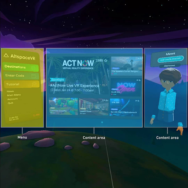 Albert Mauri Product Designer - UX/UI layout patterns in VR