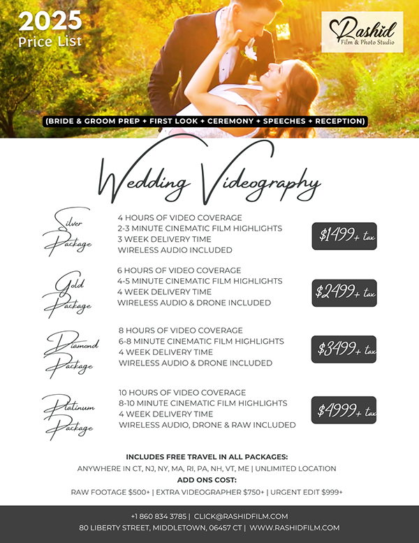 Wedding Videography | Wedding Photography | Content Creator - Packages