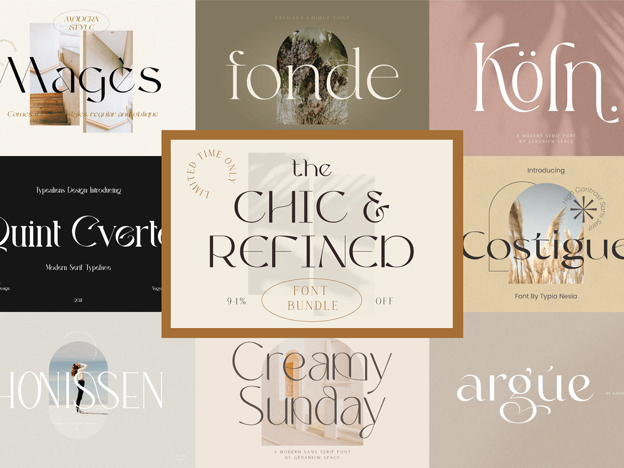 Emyself Design - The Chic & Refined Font Bundle - $470 Off