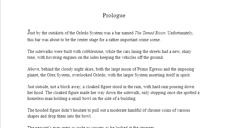 Carter Cerretani - Fictional Writing