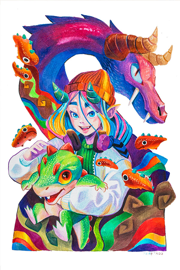 Francesca Presentini - Fraffrog Portfolio - Ragazza Drago